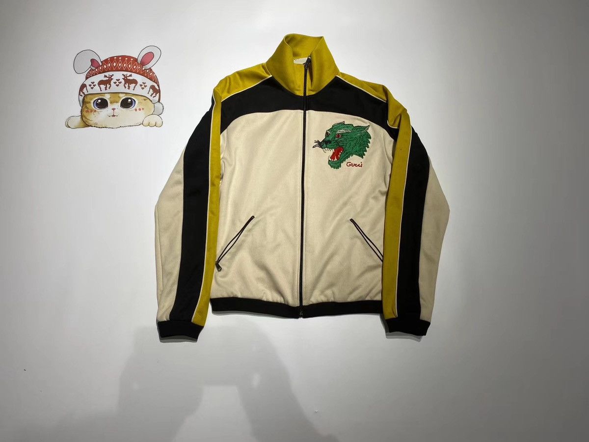 Gucci Gucci wolf 🐺 logo embroidered track jacket | Grailed