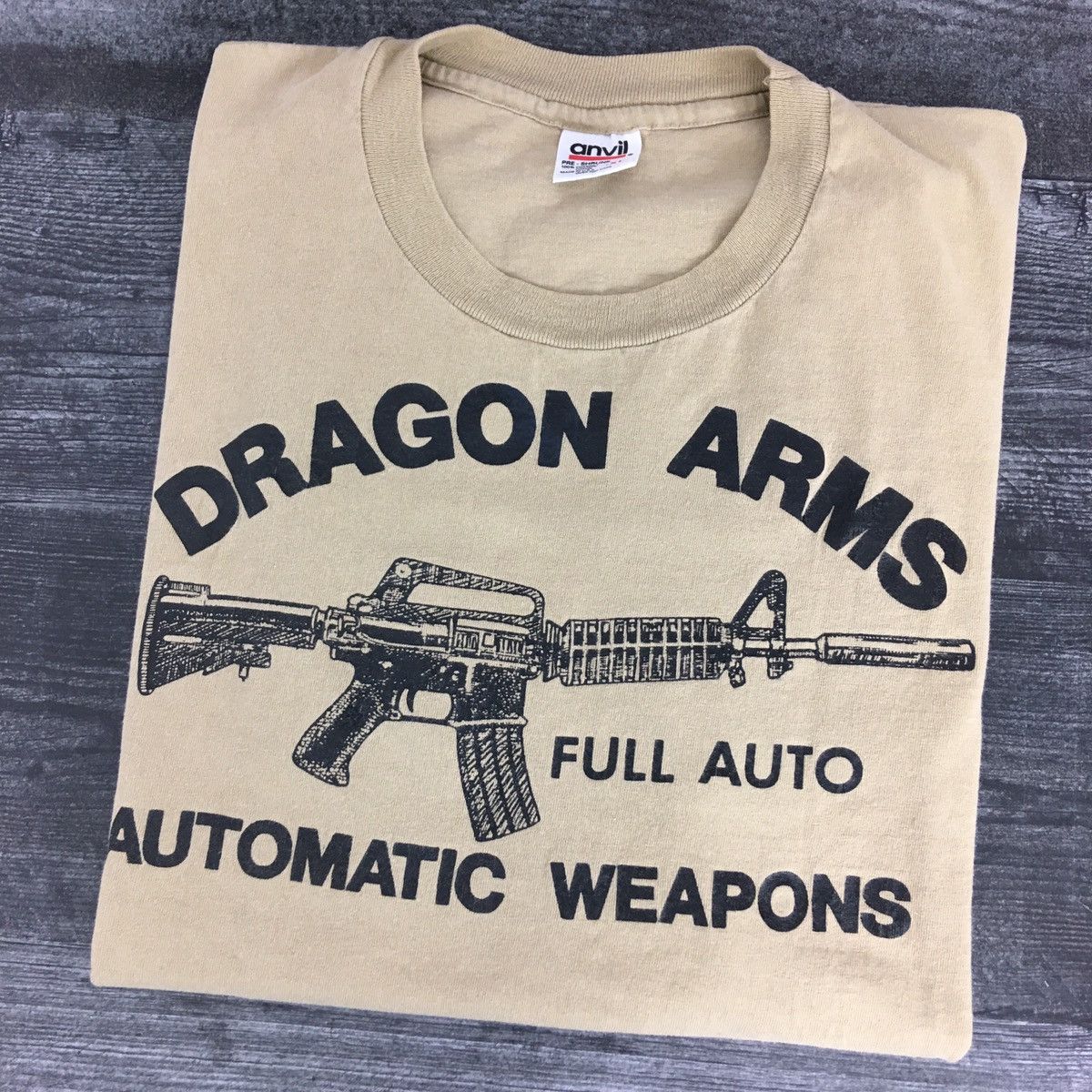 Made In Usa × Vintage 1990s Dragon Arms Machine Guns T-shirt | Grailed