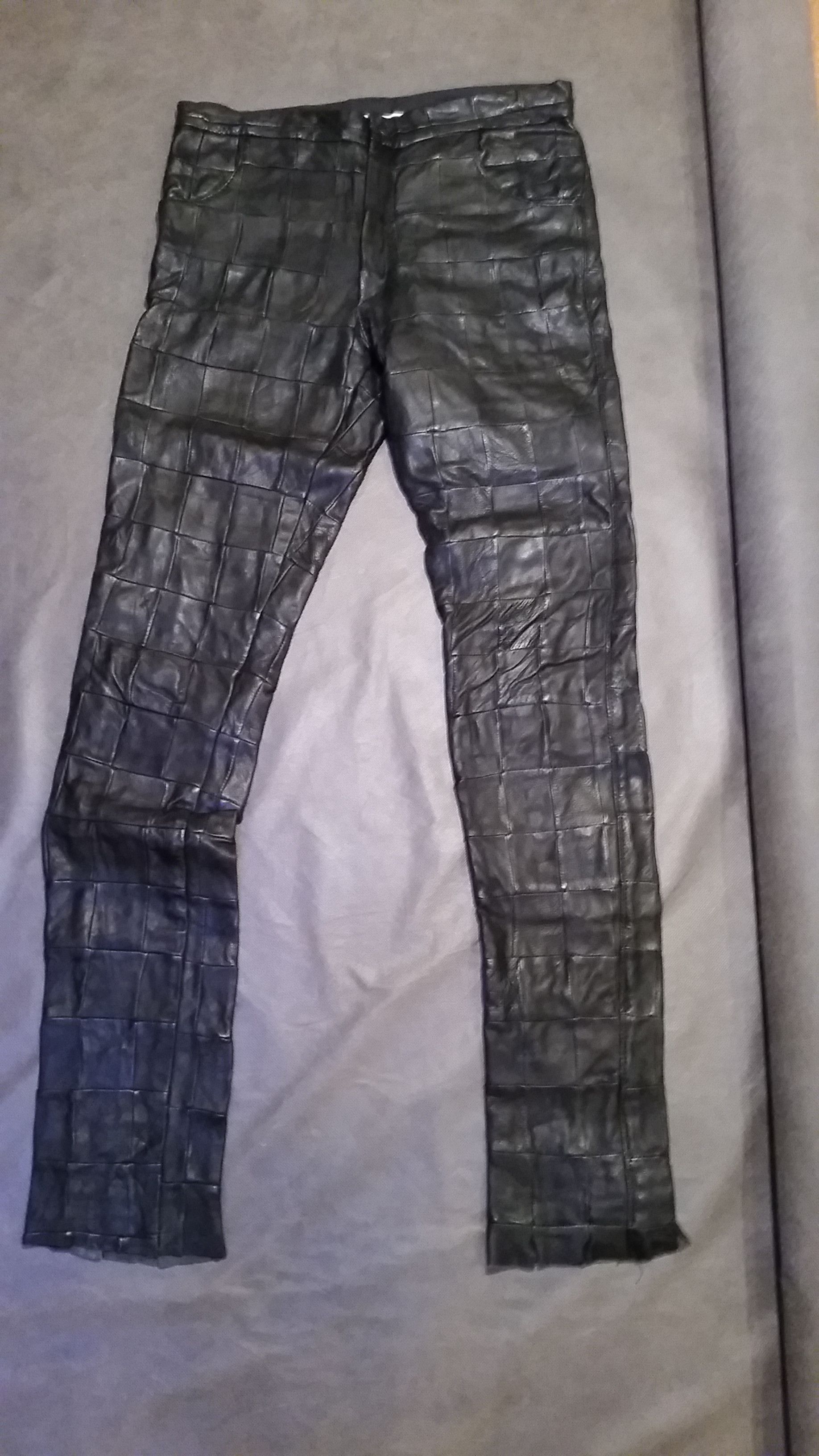 Raf Simons Early collection patchwork leather pants | Grailed