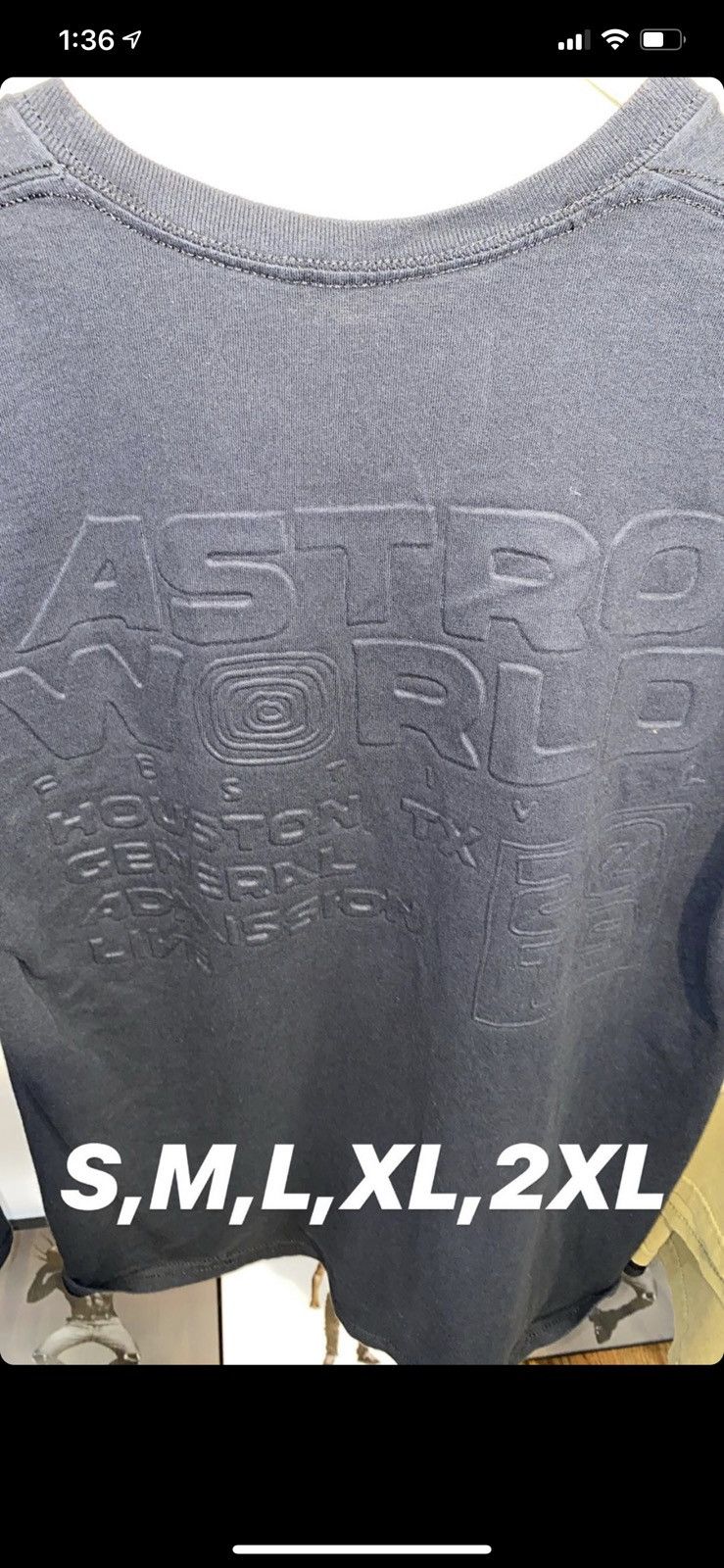 Travis Scott New Travis scott Astroworld fest tee staff black pressed ...