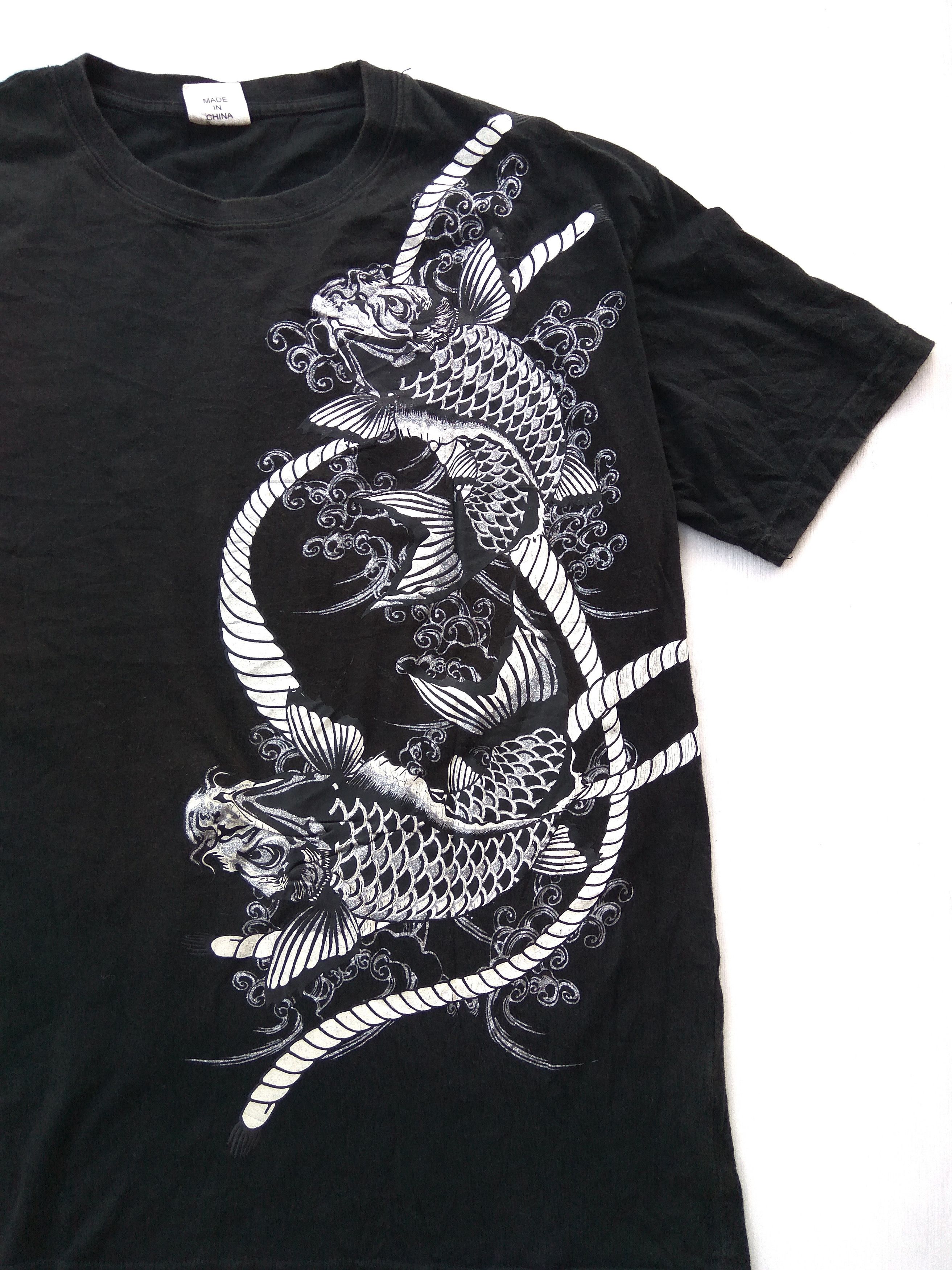 Beauty Beast × If Six Was Nine Sukajan t shirt Fish Koi Motive sukajan ...