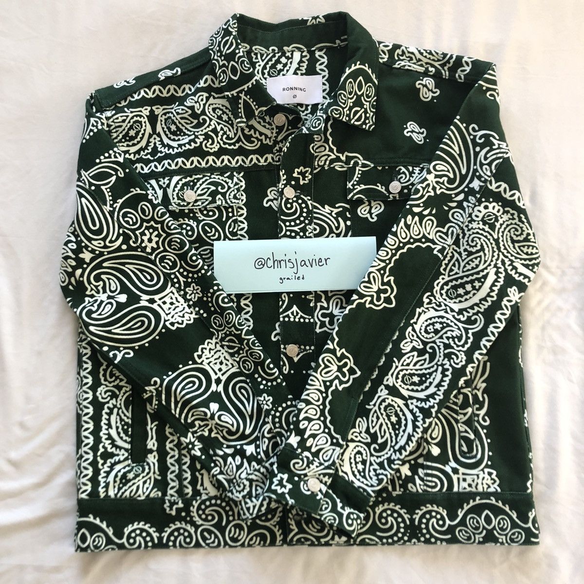 Ronning RONNING Green Denim Paisley Jacket | Grailed