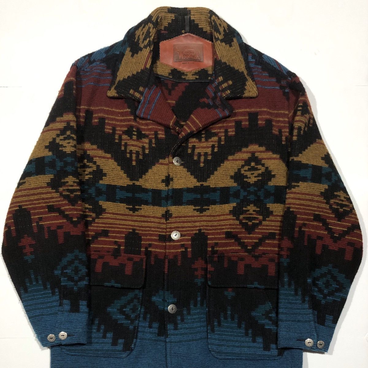 Vintage vintage woolrich native american wool shawl neck coat | Grailed