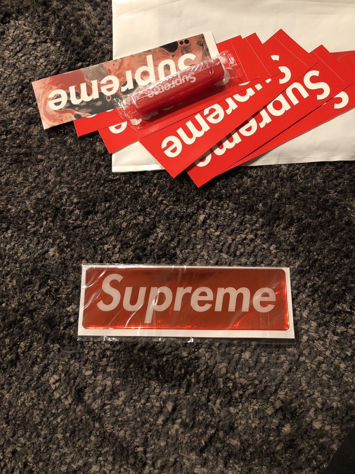 Supreme Plastic box logo sticker Red | Grailed