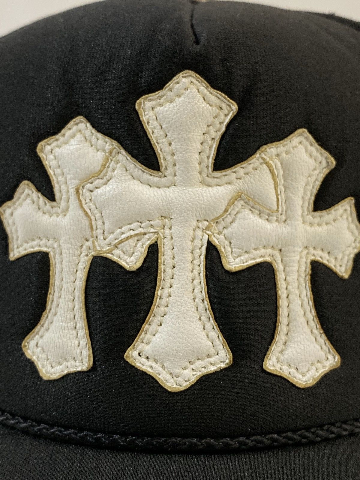 Chrome Hearts Chrome Hearts Leather Triple Cross Trucker Hat- OS | Grailed