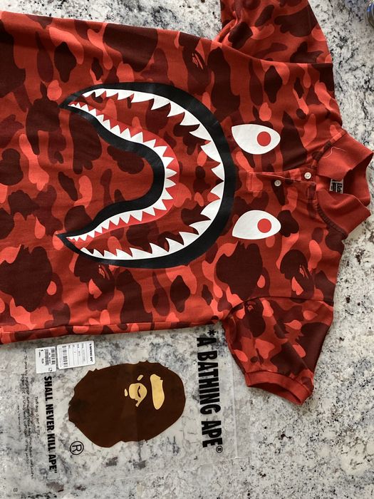 Bape Bape Red Camo Shirt | Grailed