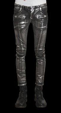 Balmain Silver stretch cropped pants | Grailed