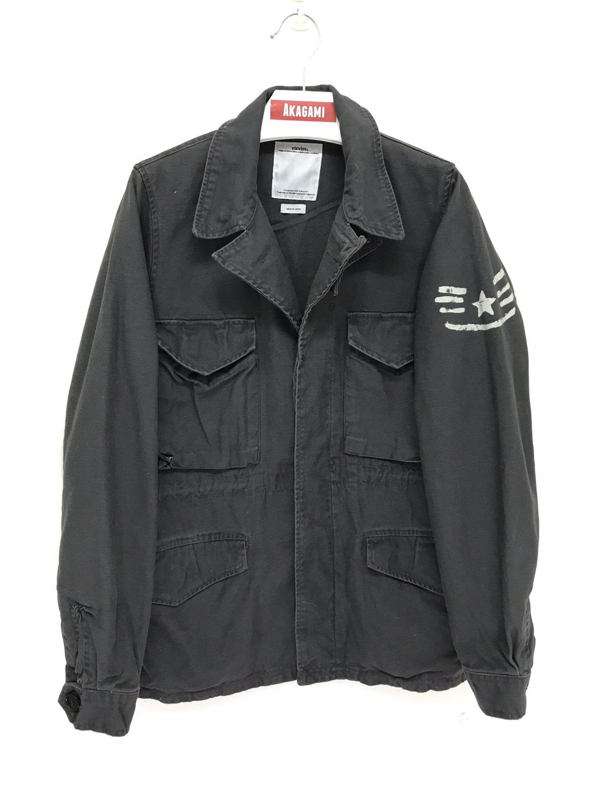 Visvim Visvim ACHSE Field Jacket Military Painted Logo Thick | Grailed