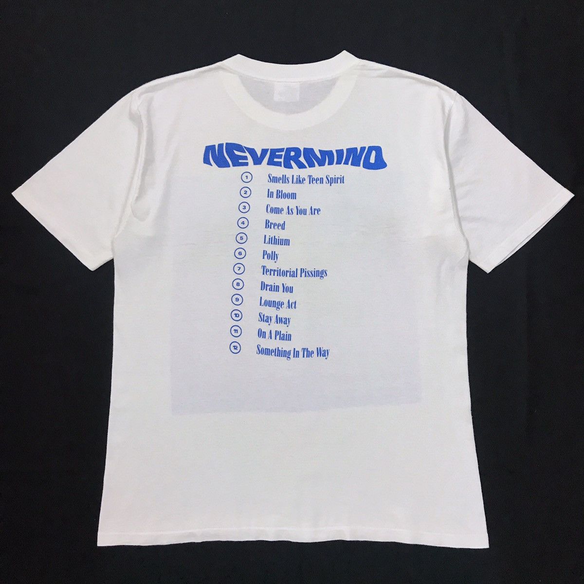 Vintage Vintage 1992 Nirvana Nevermind Track List Kurt Cobain Tee | Grailed