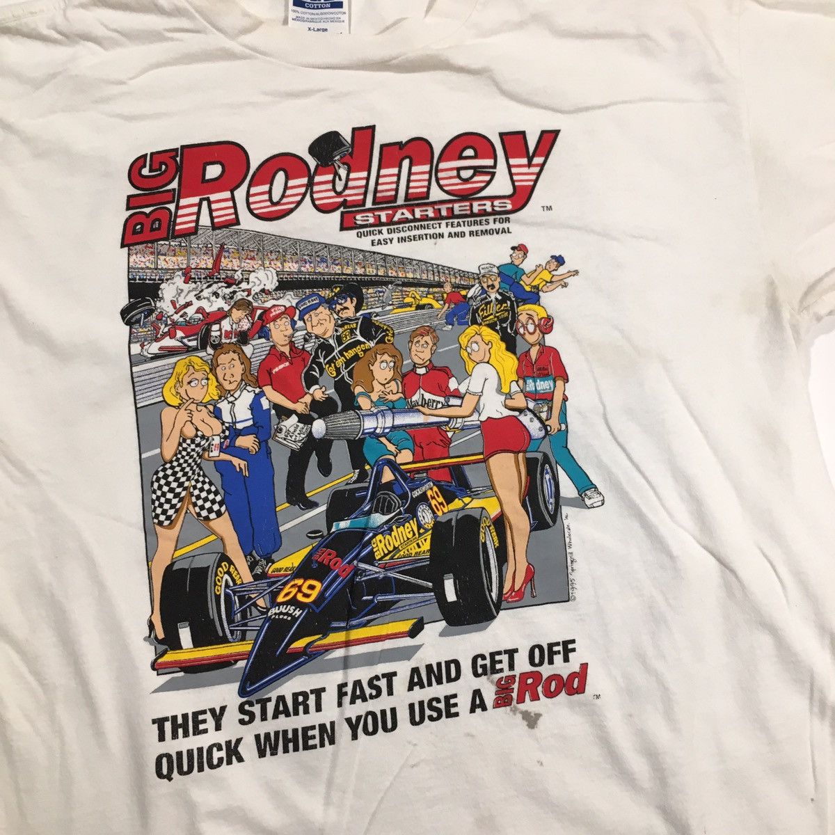 Streetwear × Vintage 90’s Big Rodney Racing Tee Shirt | Grailed