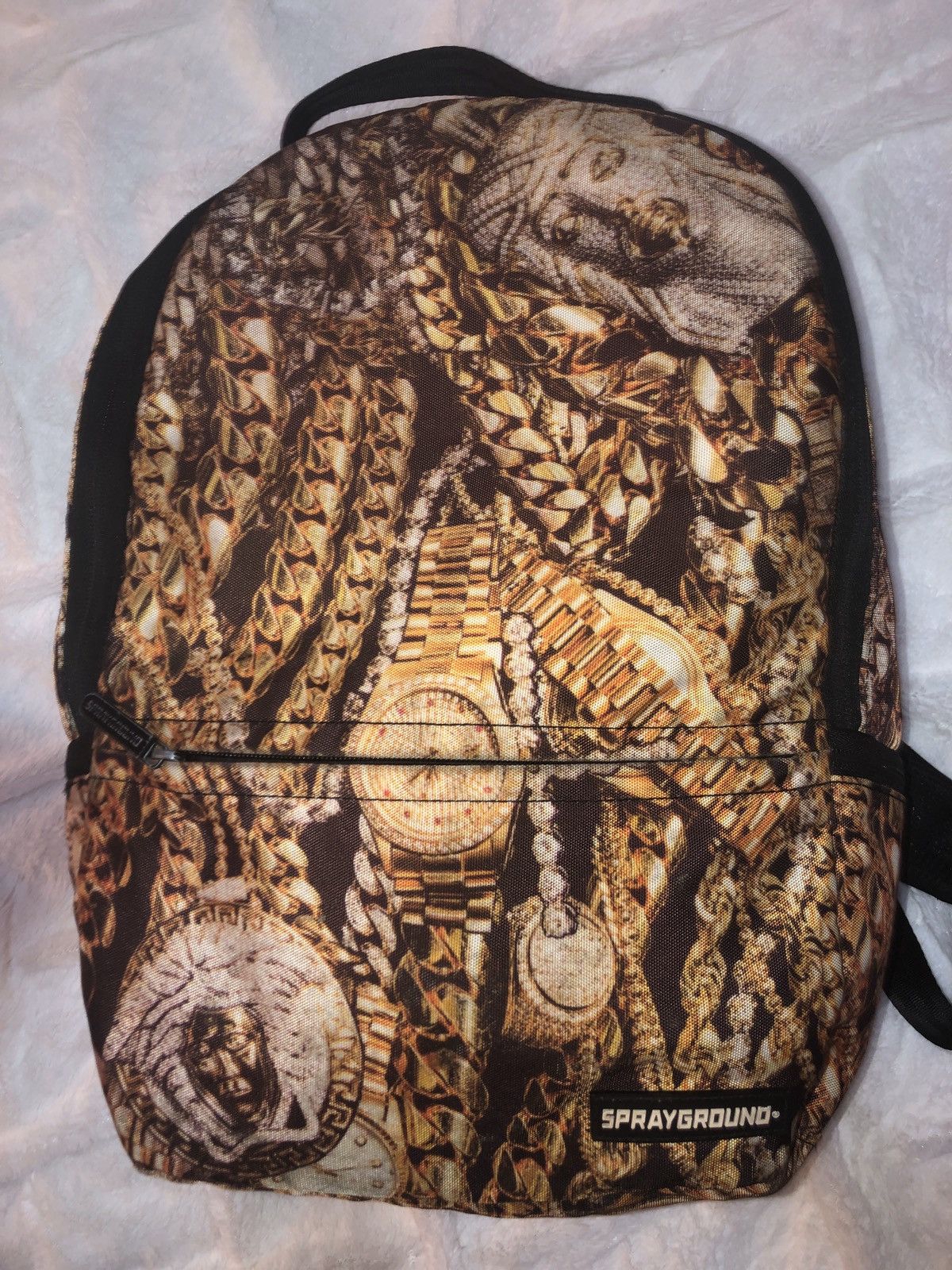 Sprayground Gold Chain And Watch Backpack | Grailed