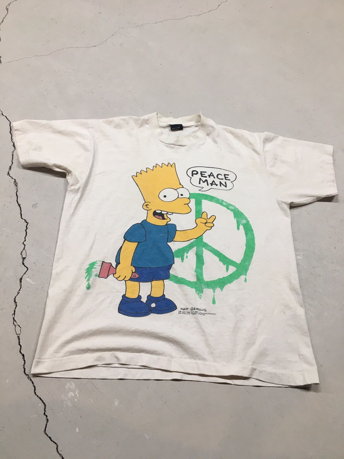 Vintage Vintage 90s bart Simpson peace man tshirt | Grailed