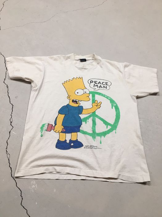 Vintage Vintage 90s bart Simpson peace man tshirt | Grailed