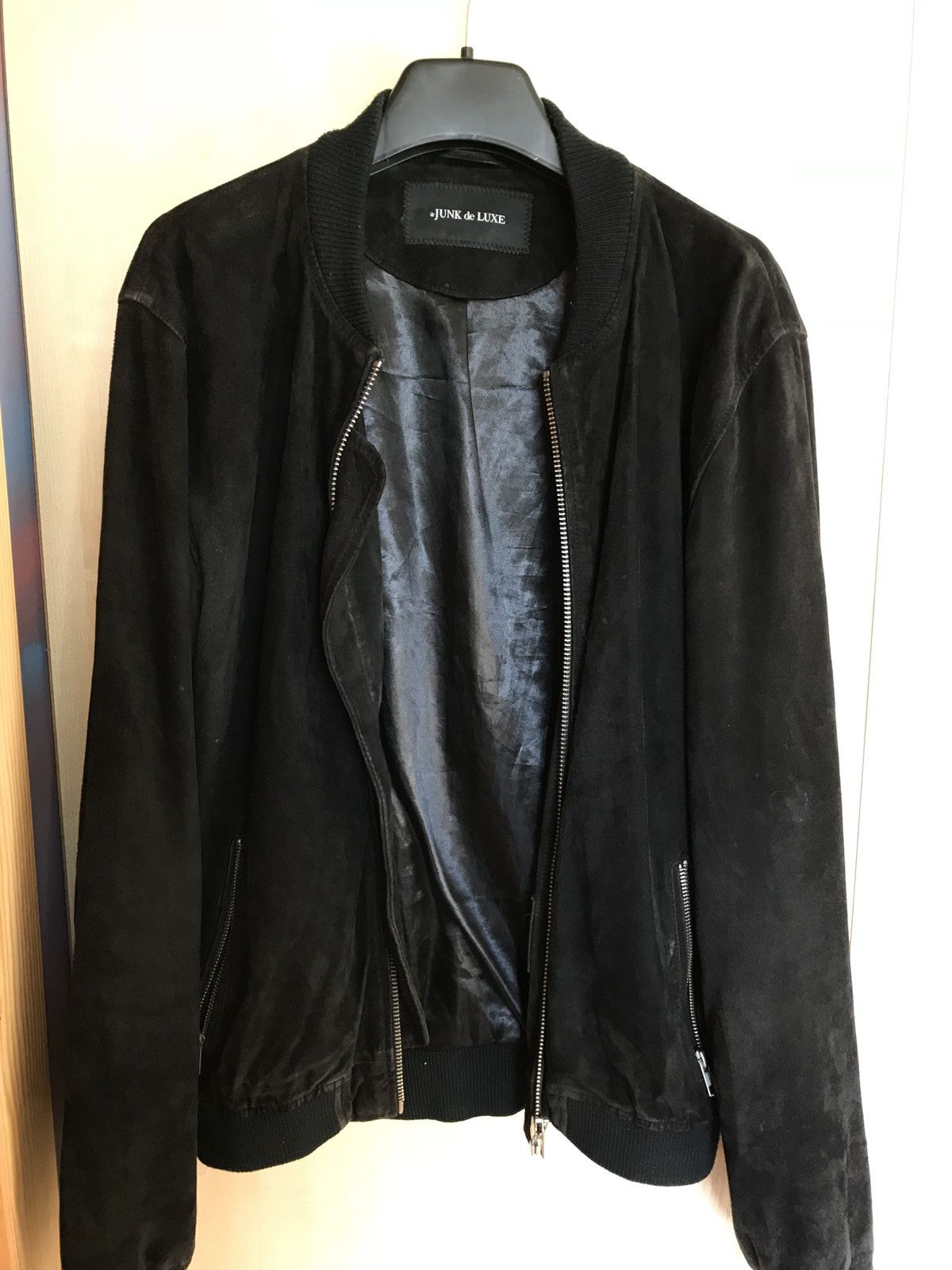 JUNK de LUXE 👍Junk De Luxe 100% Suede Leather Jacket Black Zipper Up ...