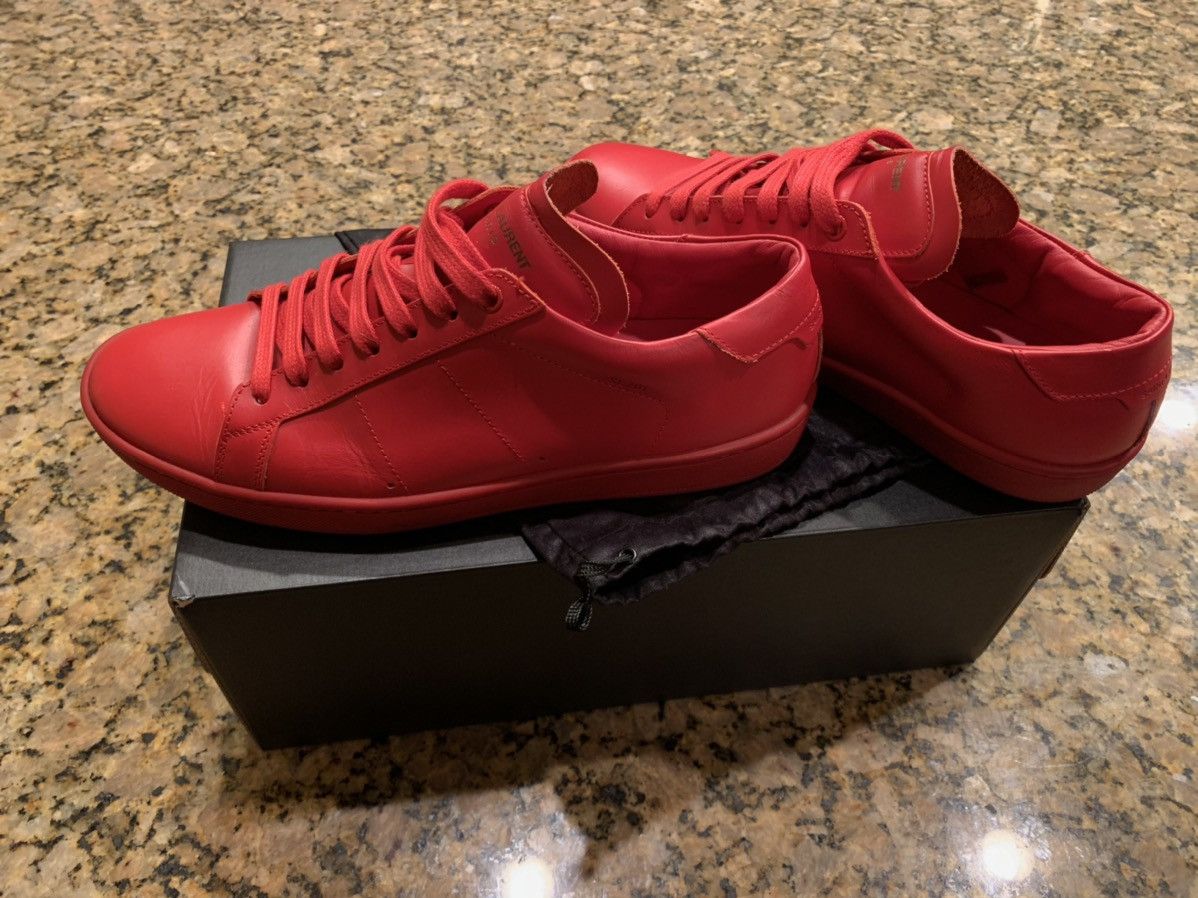 Yves Saint Laurent YSL Red Low-Top Sneakers | Grailed