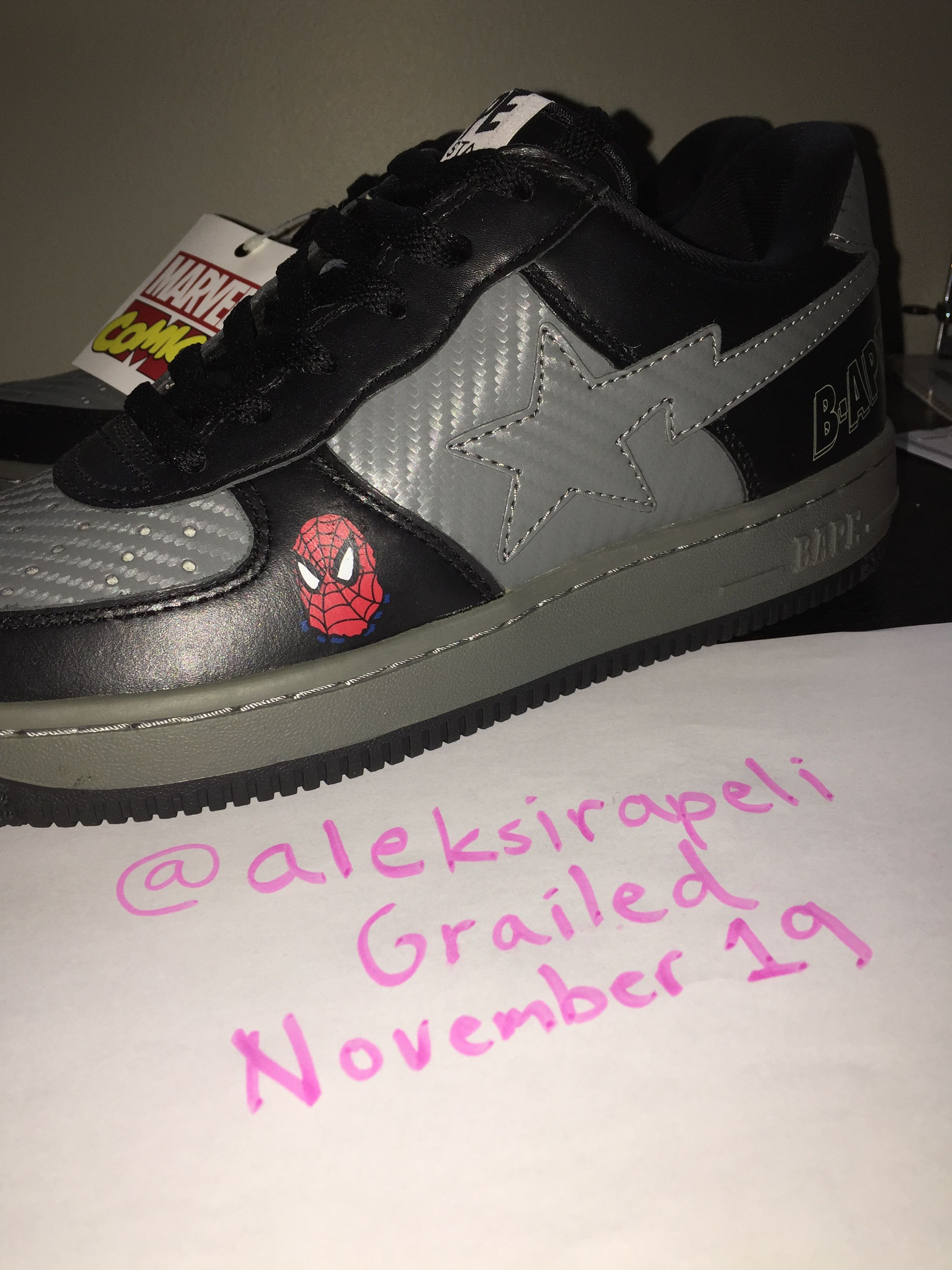 Bape Bapesta Spiderman Bape x Marvel | Grailed