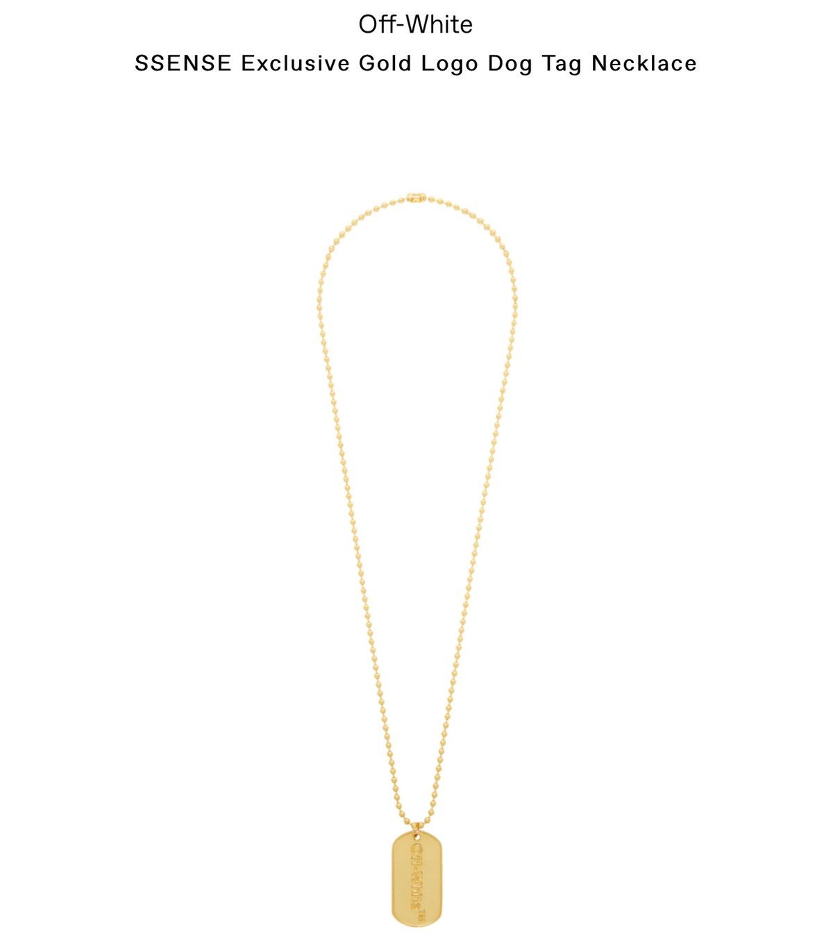 Off-White Off-White Exclusive Gold Logo Dog Tag Necklace | Grailed