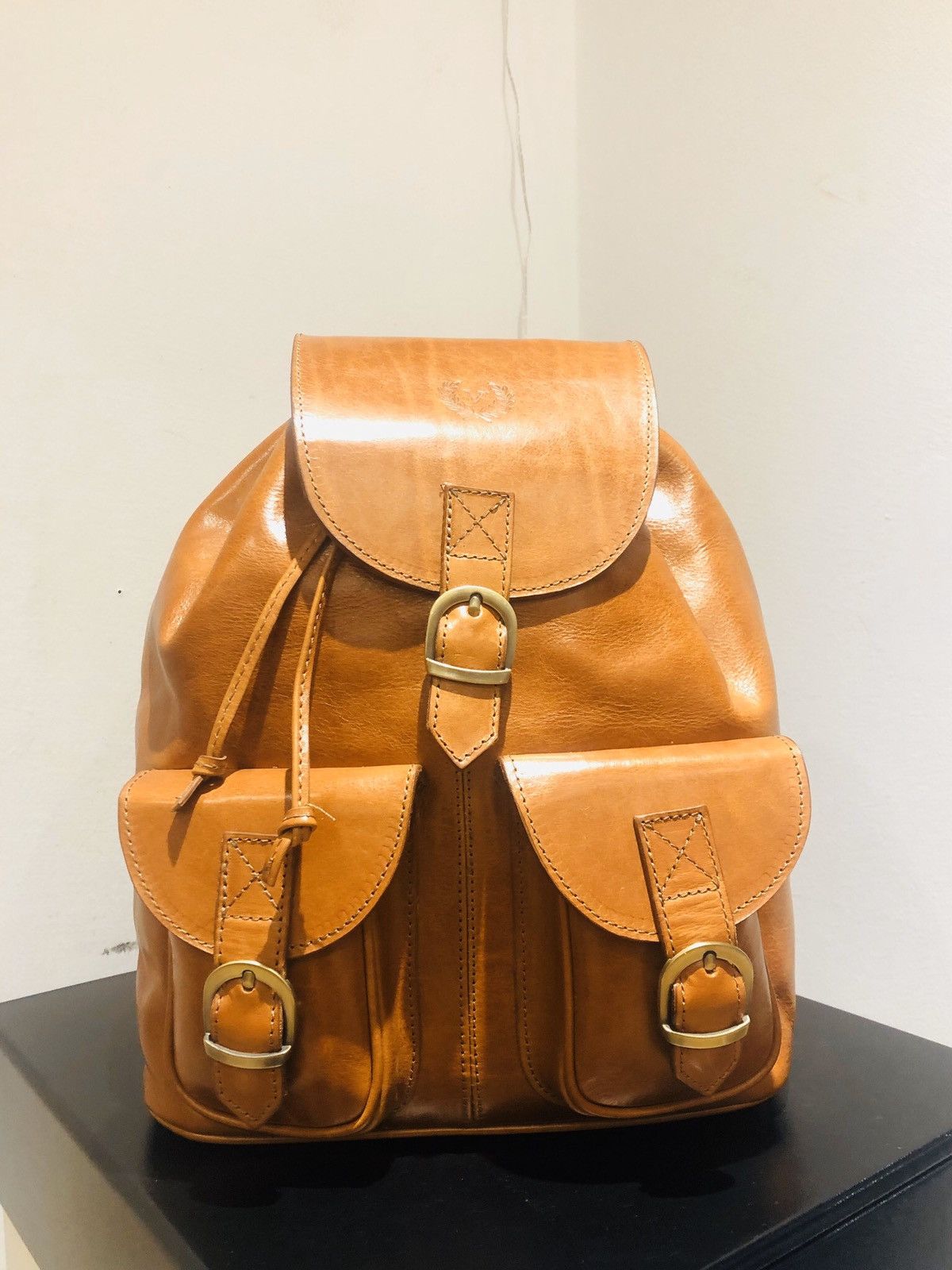 Genuine Leather × Italian Designers Real leather Backpack with buckle ...