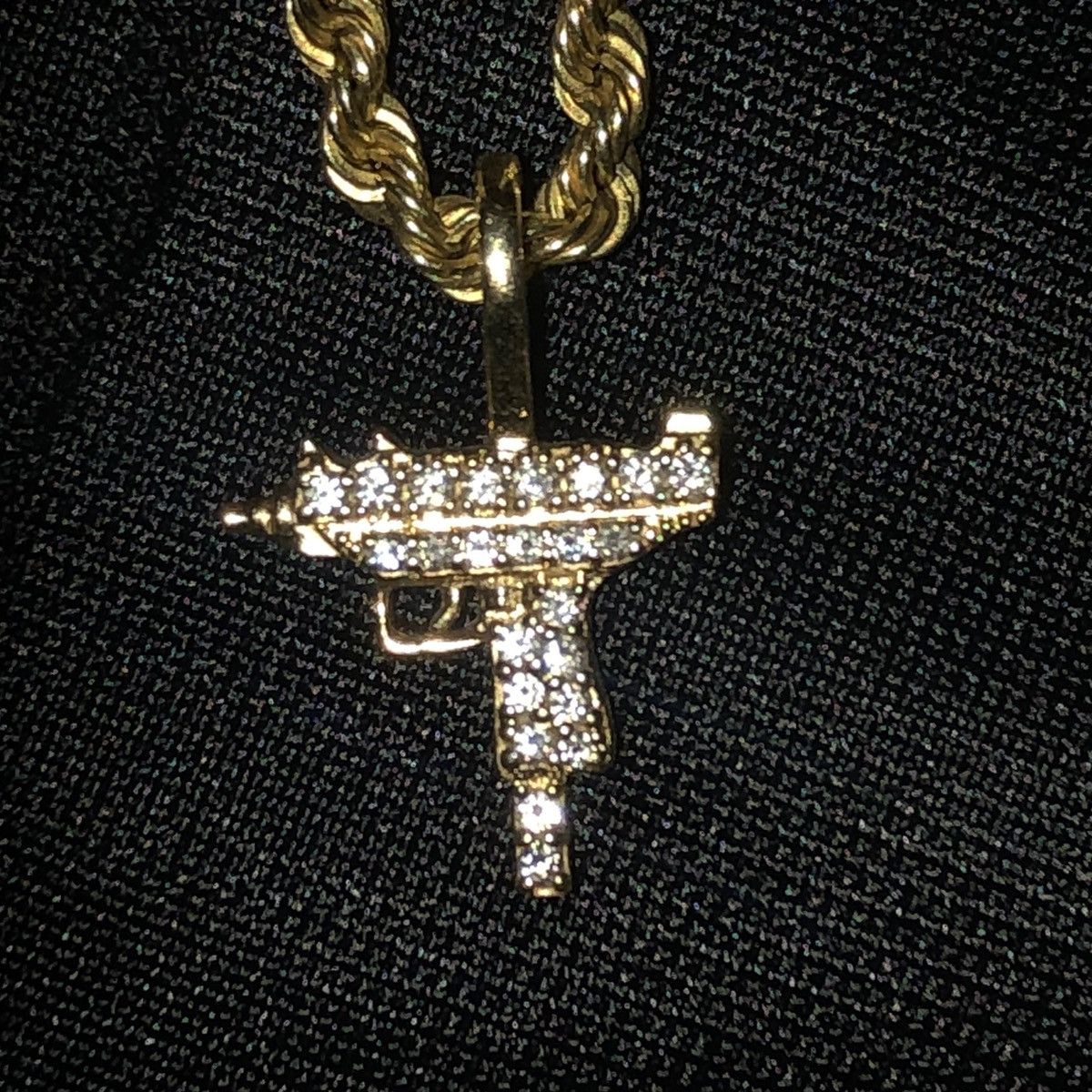 Diamond Pendant × Jewelry IceBox Uzi Chain ICED OUT PENDANT REAL ...