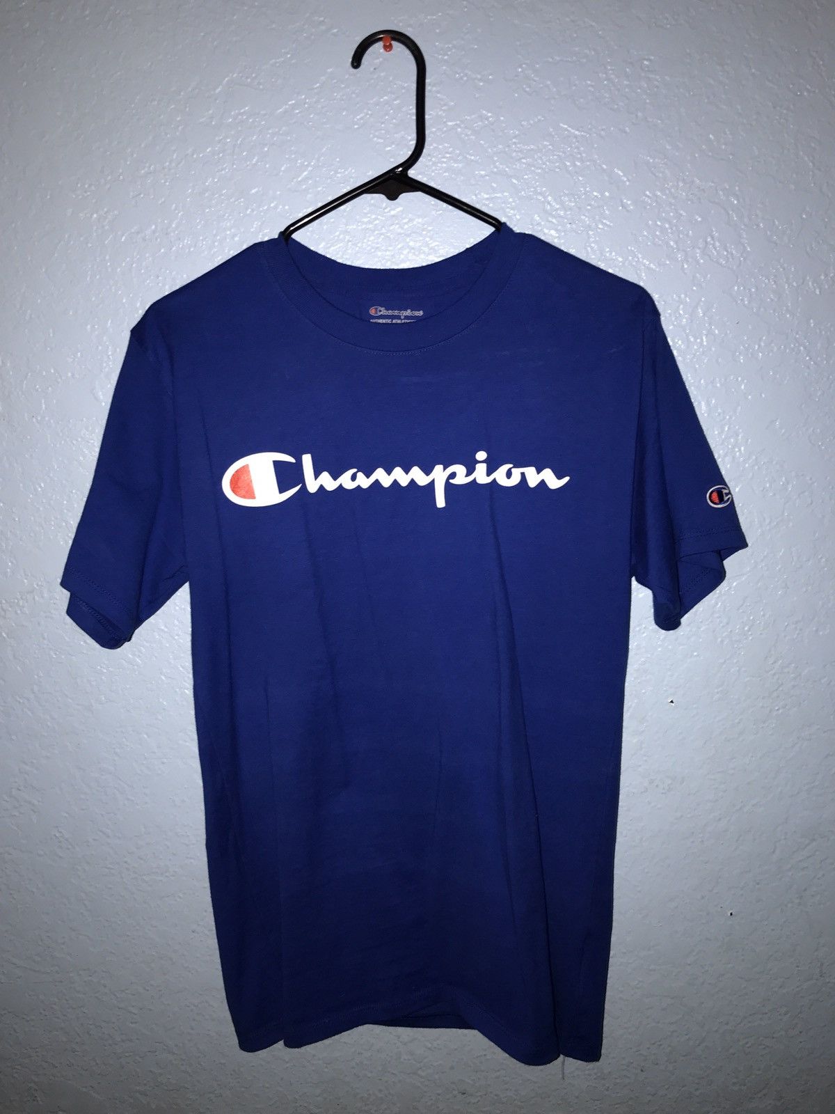 Champion Blue Champion Logo Tee Shirt | Grailed