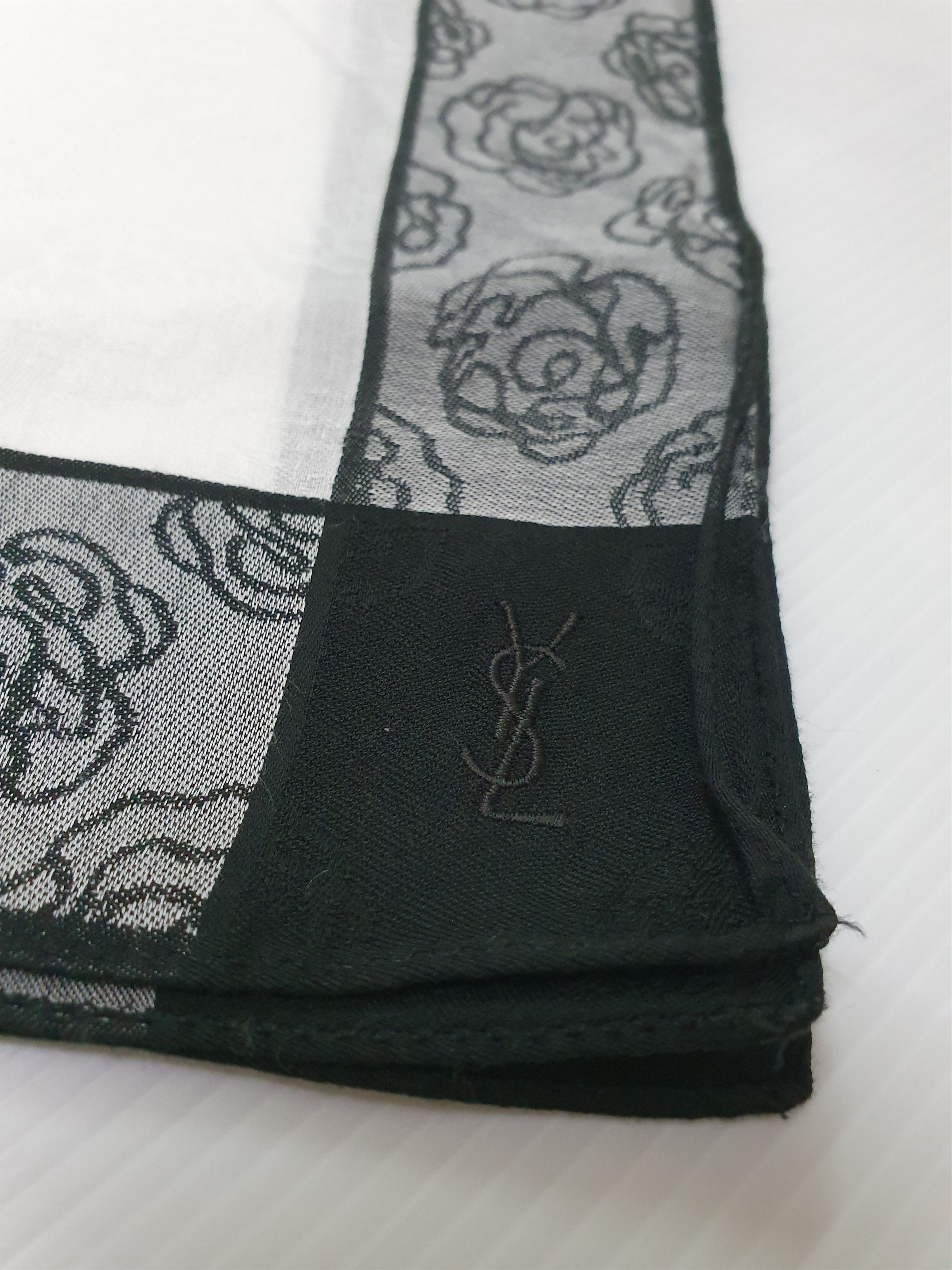 Luxury × Yves Saint Laurent 100% Authentic YSL Bandana Handkerchief ...