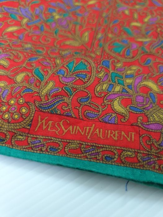 Yves Saint Laurent FIRE Authentic YSL Handky Headscarve Bandana Baroque ...