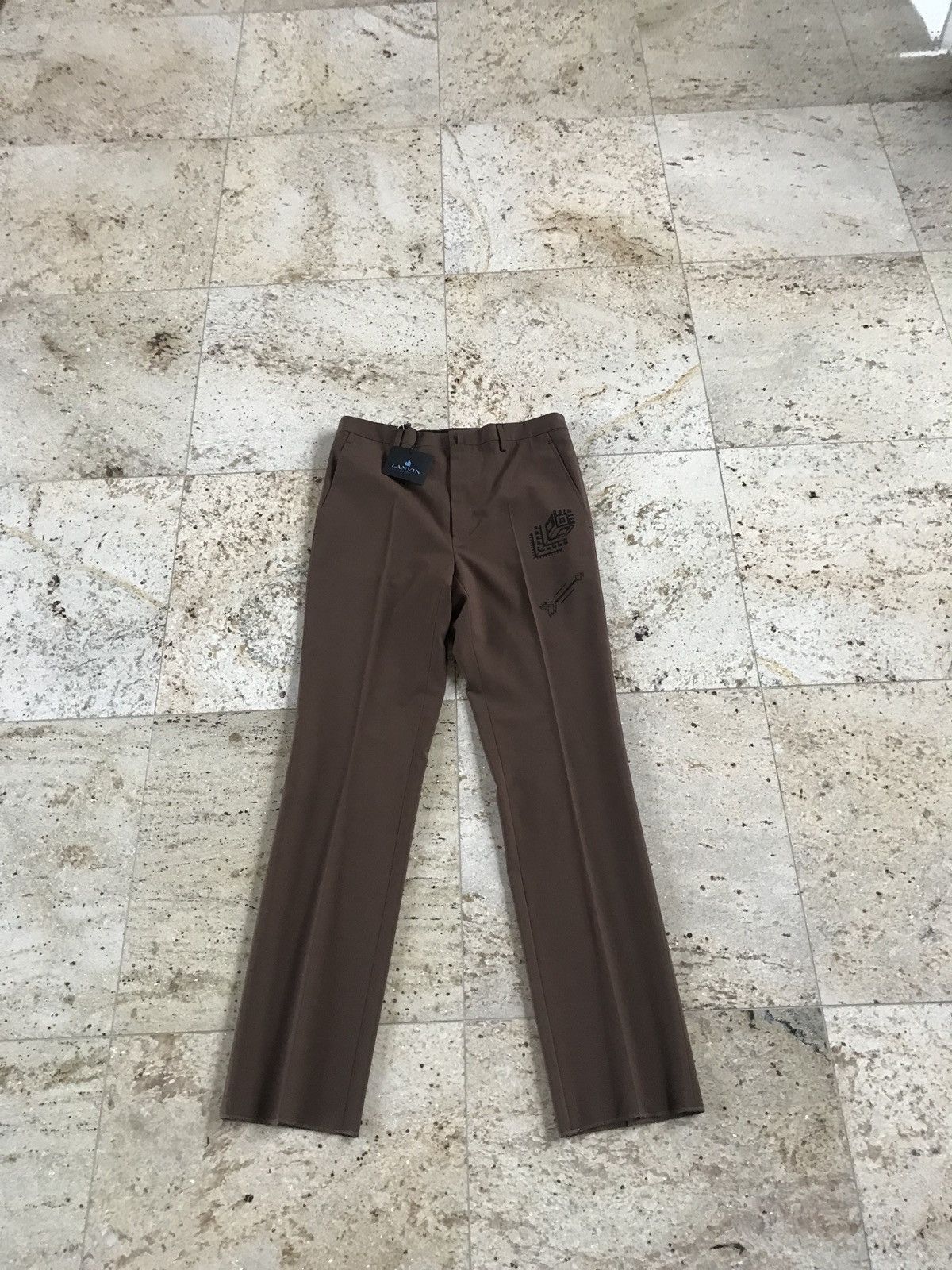 Lanvin Droit Rose Broderie Slacks In Marron Clair | Grailed