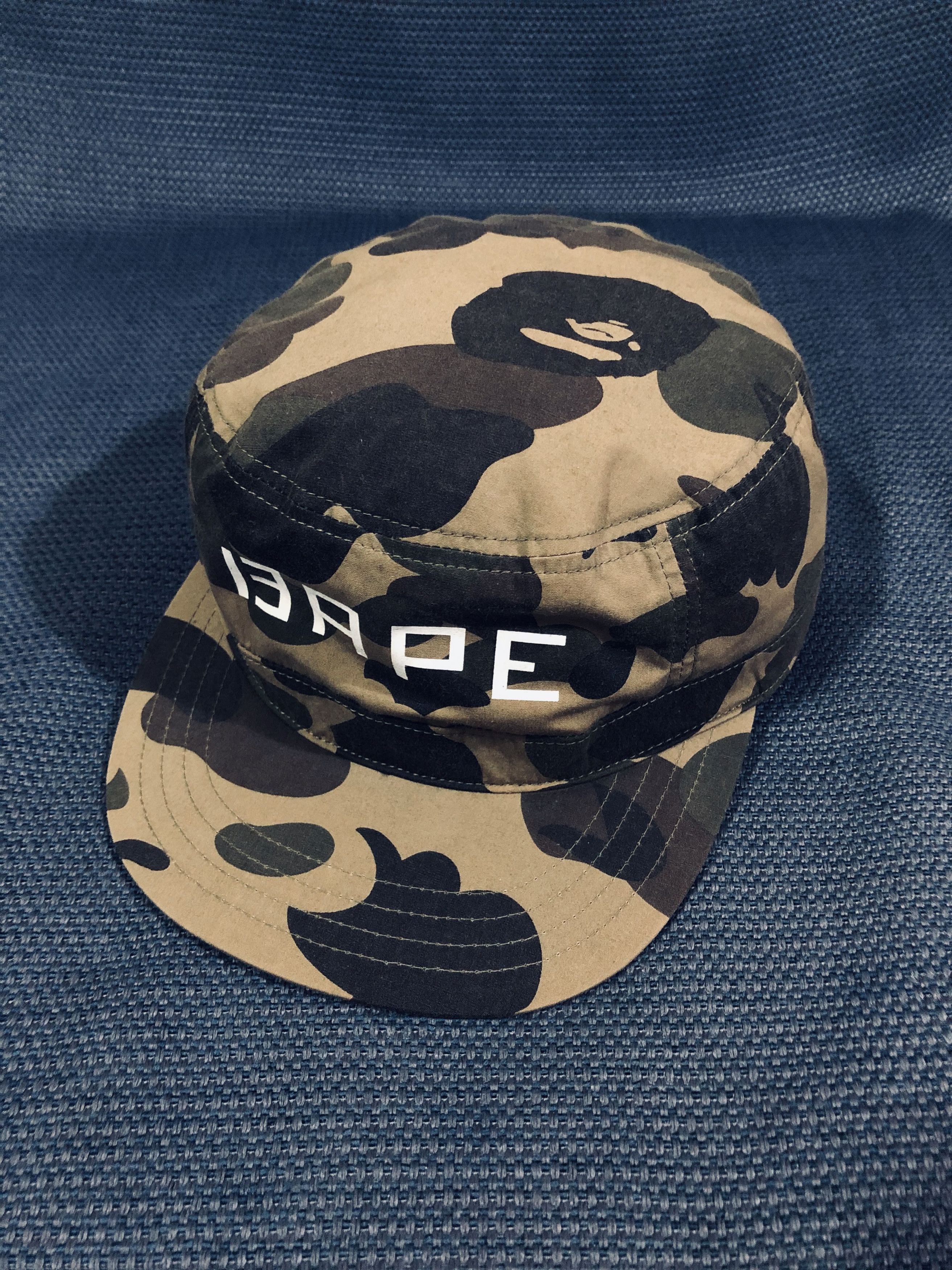 Bape A bathing Ape Bape green Camo Cap hats size:L | Grailed