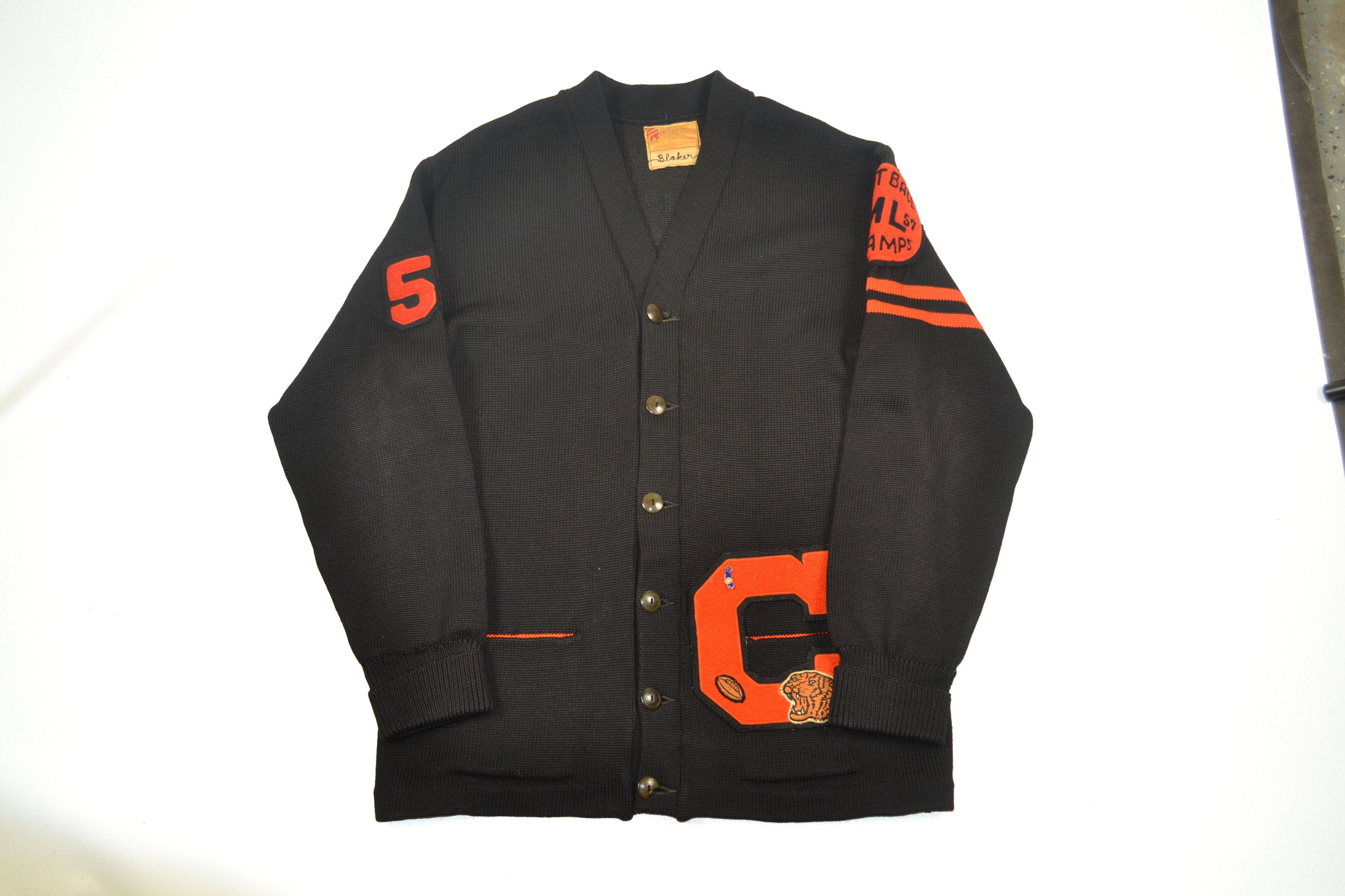 Vintage 1957 Tigers High School Football Cardigan Sweater 60s 70s | Grailed