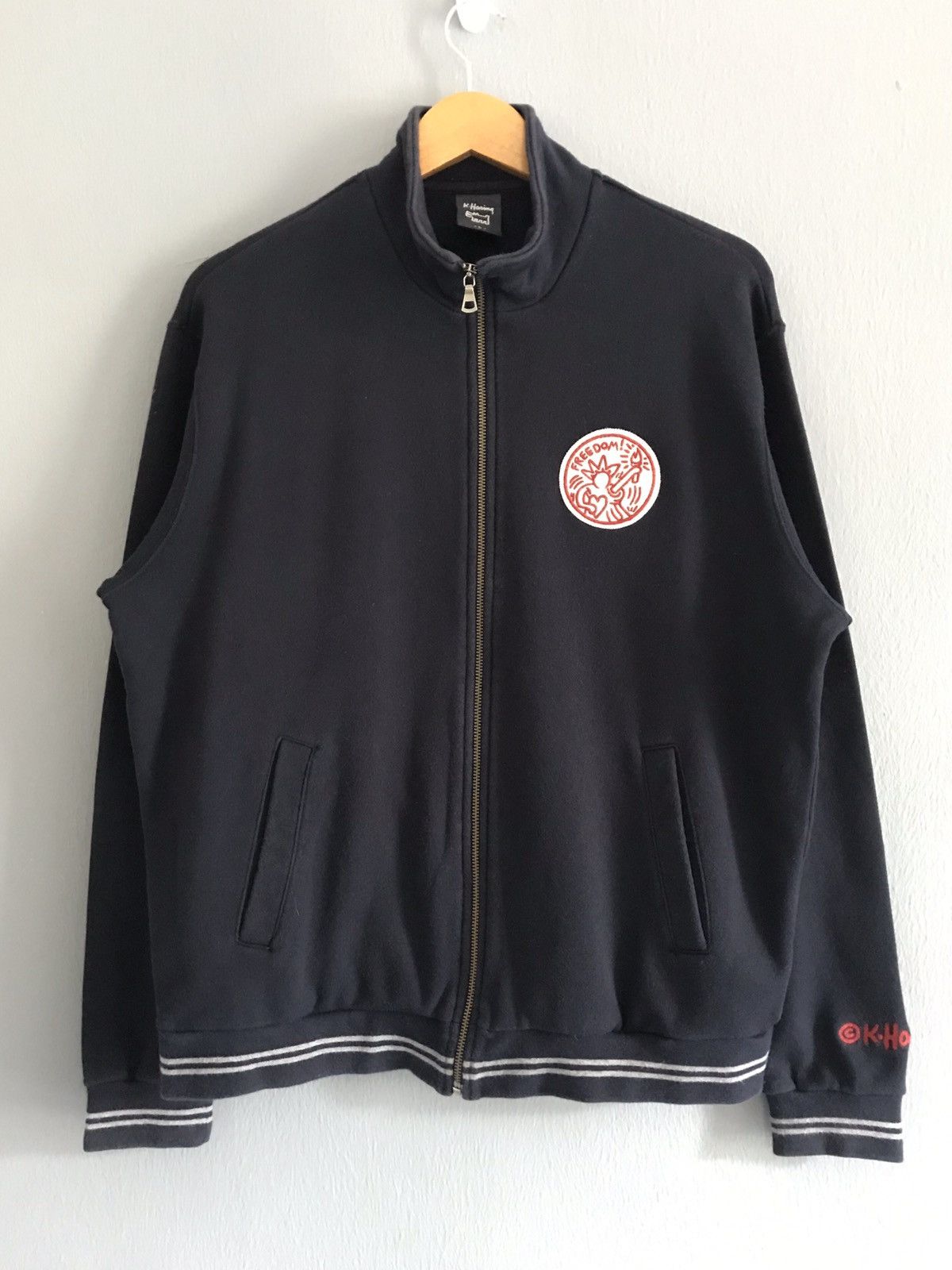 Keith Haring Vintage Keith Haring Embroidered Freedom Logo | Grailed