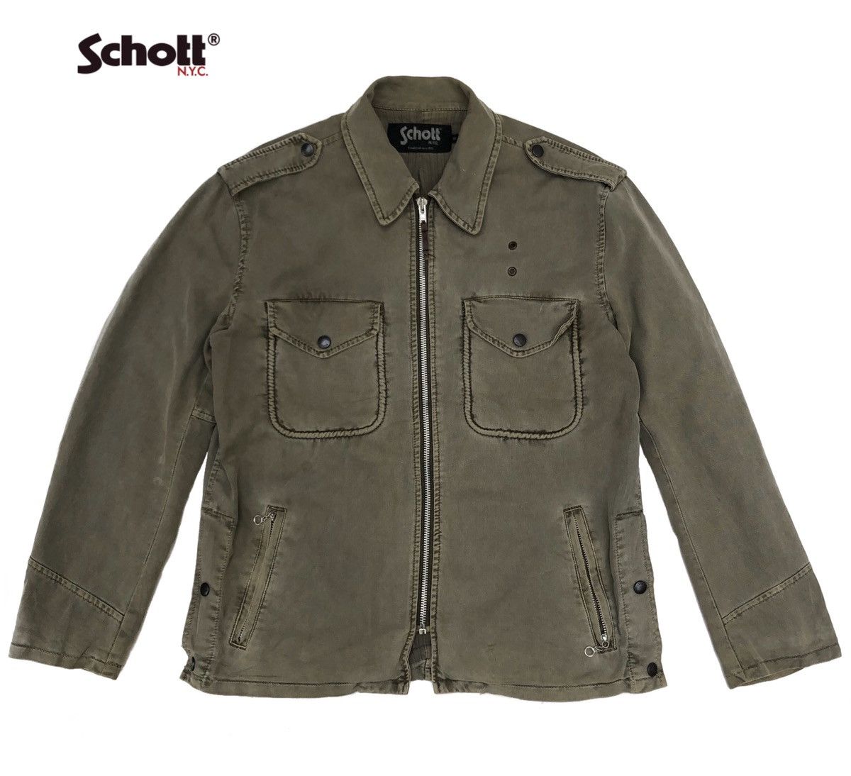 Military × Schott Schott NYC Military Two Pocket Jacket | Grailed