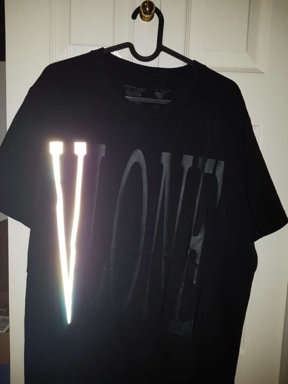Vlone Vlone 3m reflective staple tee black | Grailed