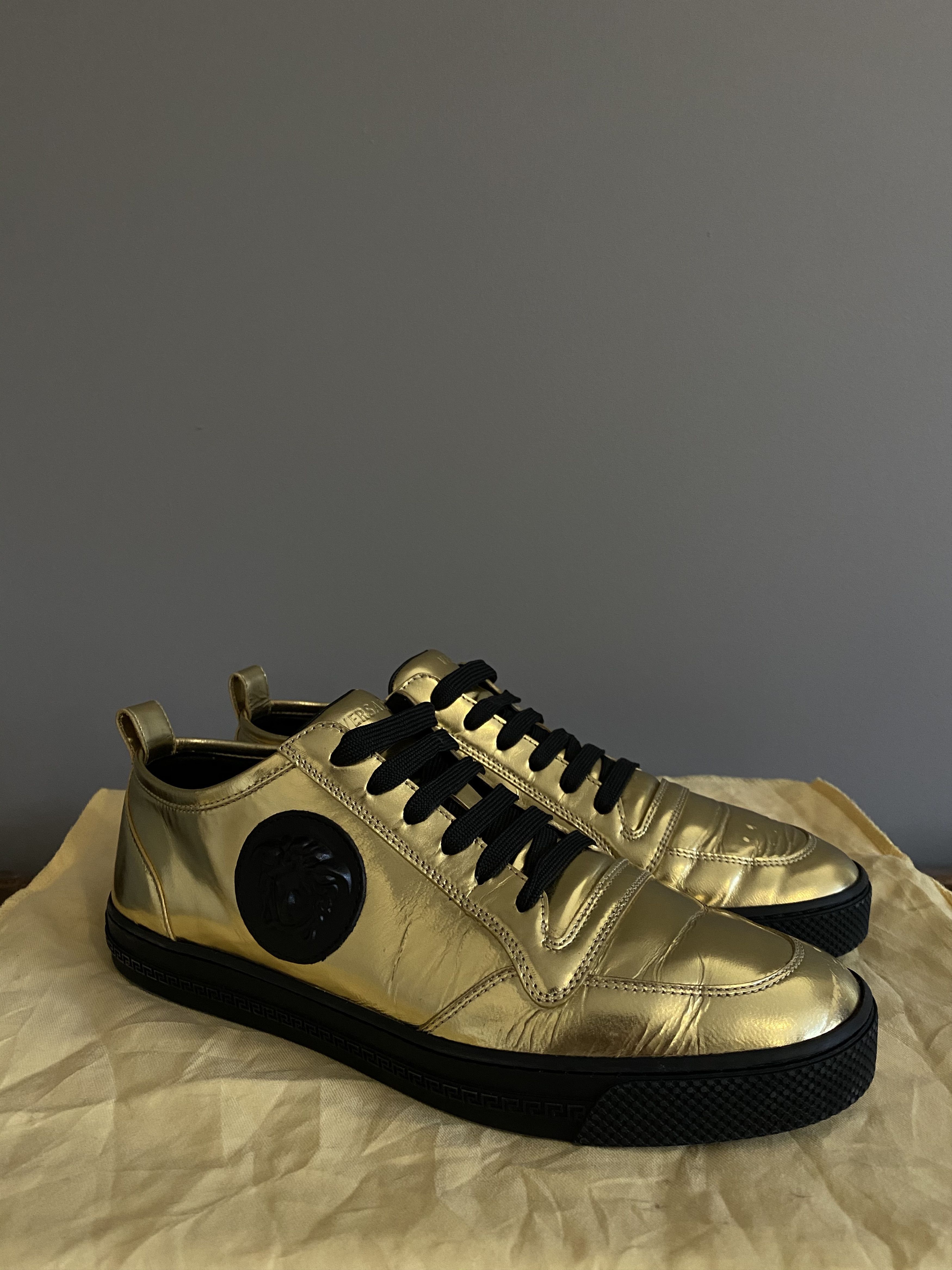 Versace versace metallic gold shoes | Grailed