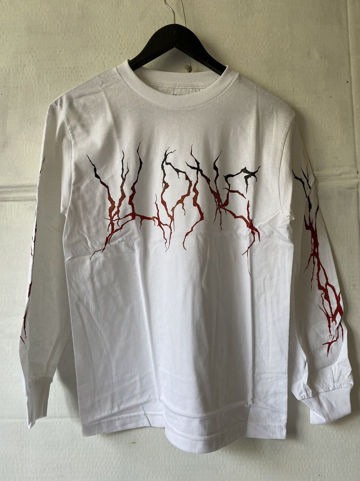 Vlone White vlone metal font long sleeve tshirt size medium | Grailed