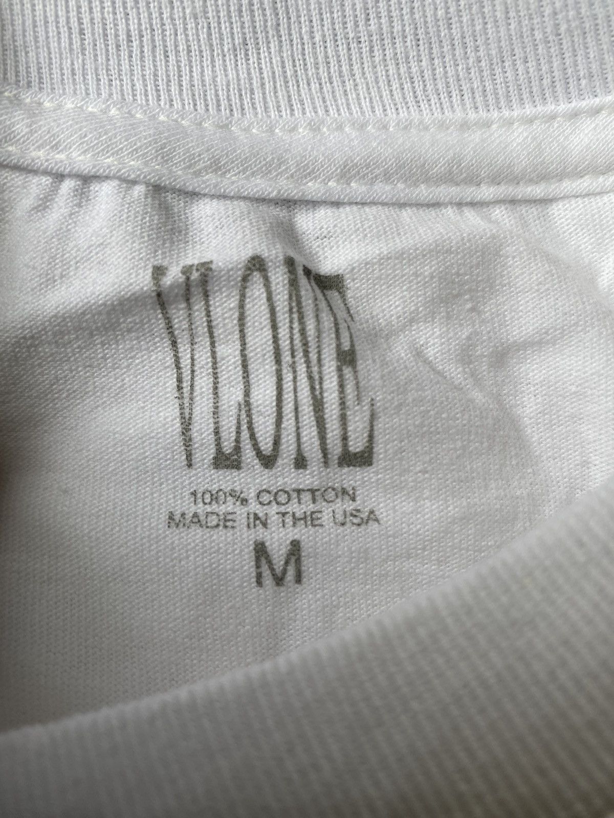 Vlone White vlone metal font long sleeve tshirt size medium | Grailed