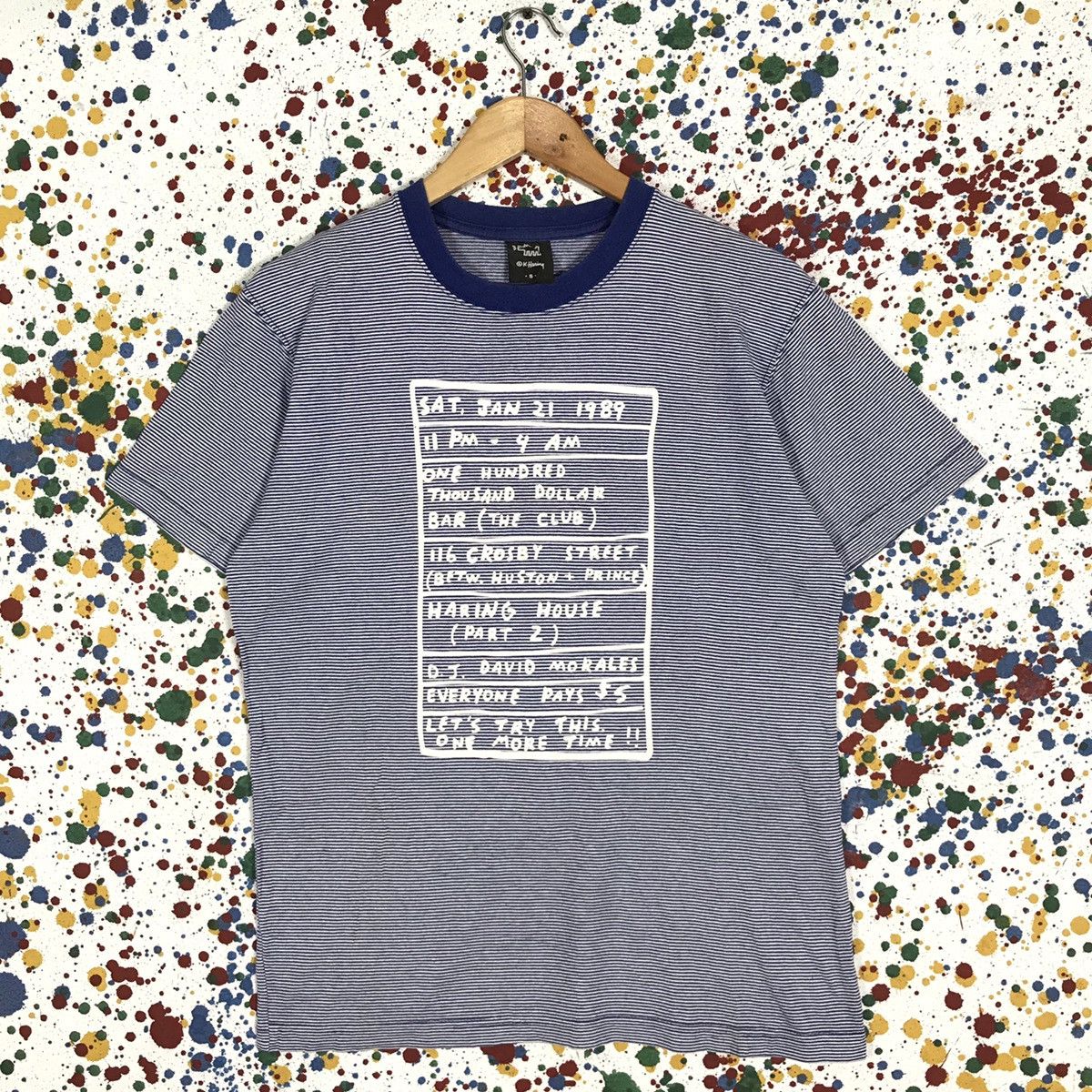 Vintage RARE! Vintage Keith Haring Striped Horizontal Full Print | Grailed