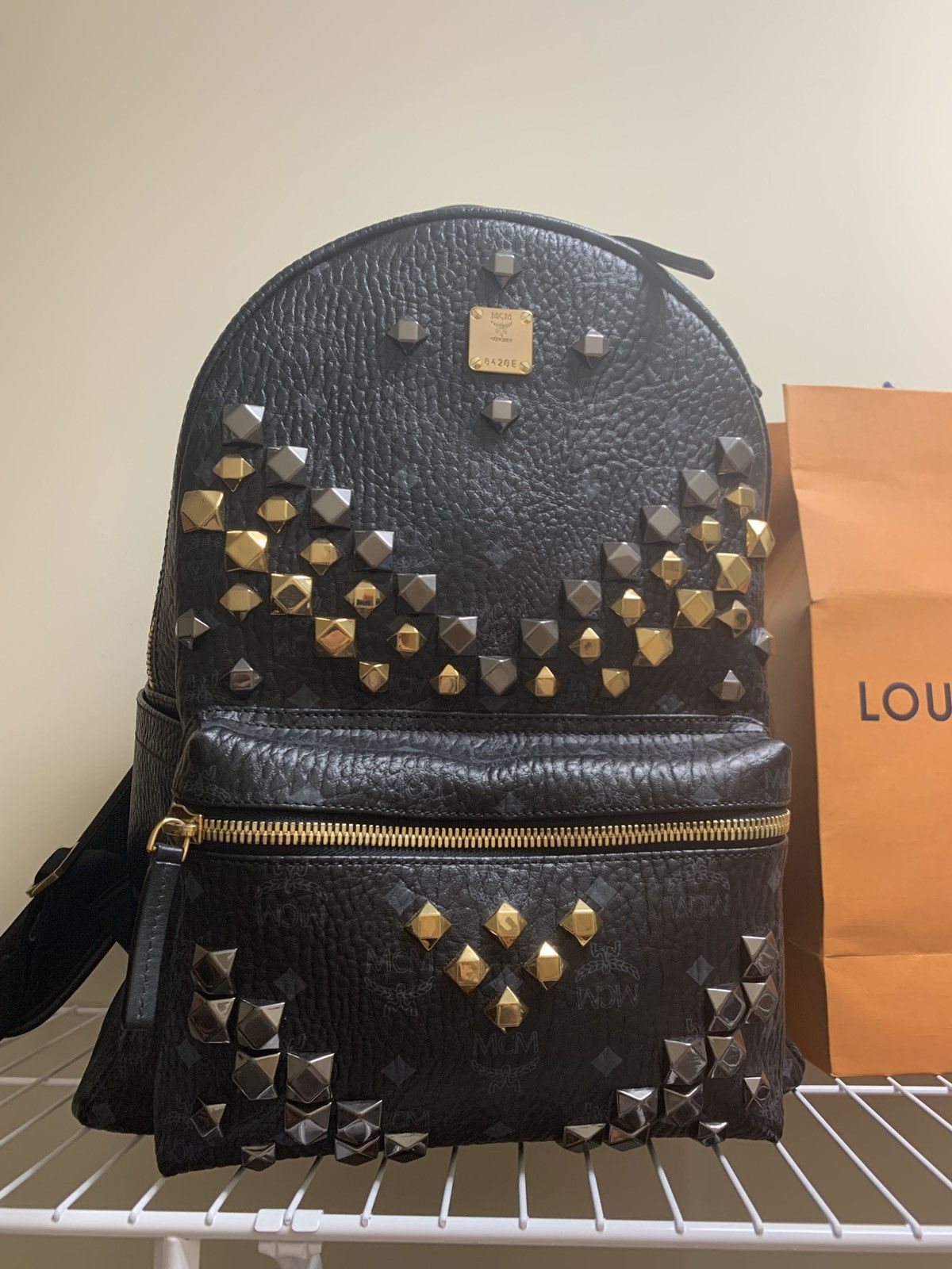 MCM MCM Black Studded Backpack | Grailed