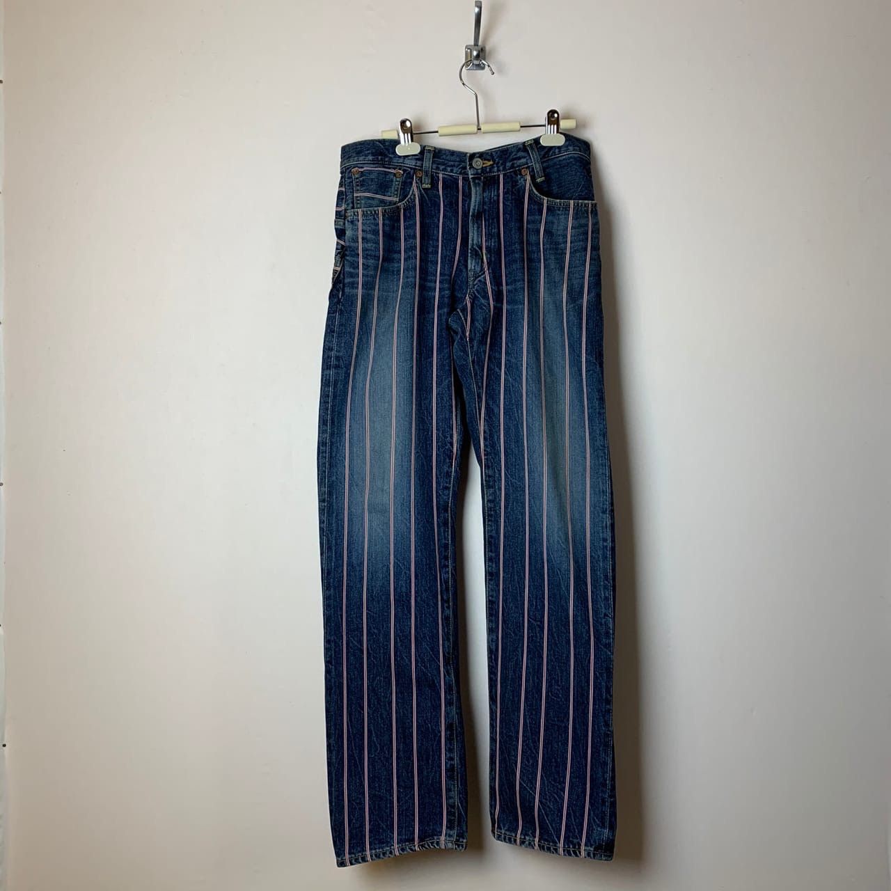 Edwin EDWIN grand blue selvedge pinstripe "poem" jeans | Grailed