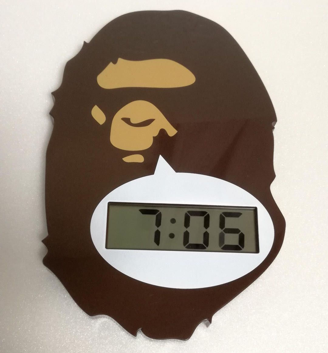 Bape Ape Head Digital Wall Clock Brown | Grailed