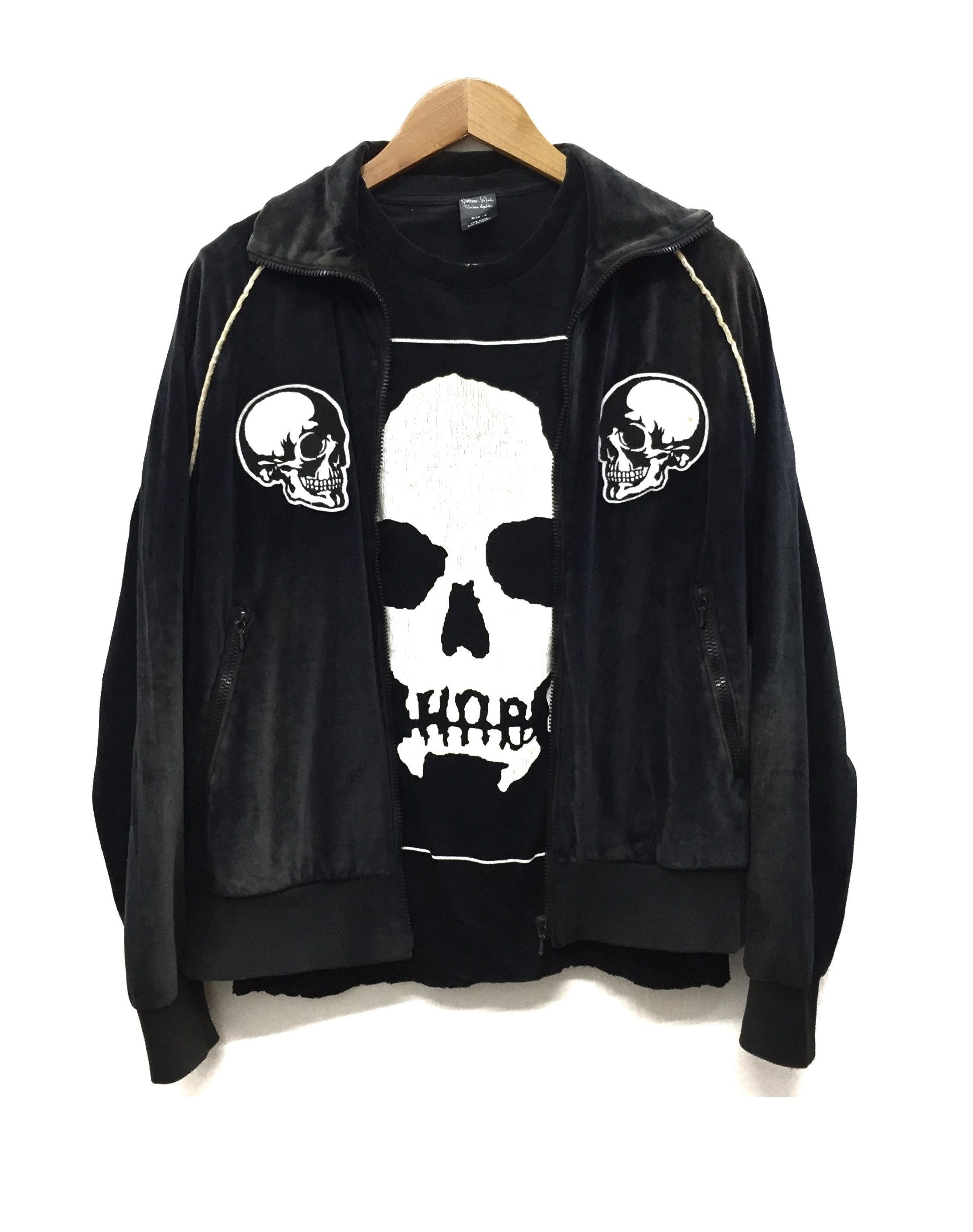 Number (N)ine SS04 Number Nine Velour Double Skull Clash sweater | Grailed