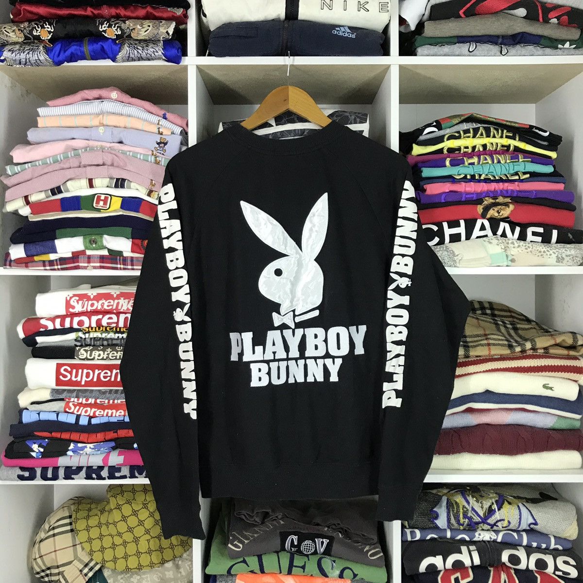 Playboy × Streetwear PLAYBOY Big Bunny Head Logo Sweatshirt | Grailed