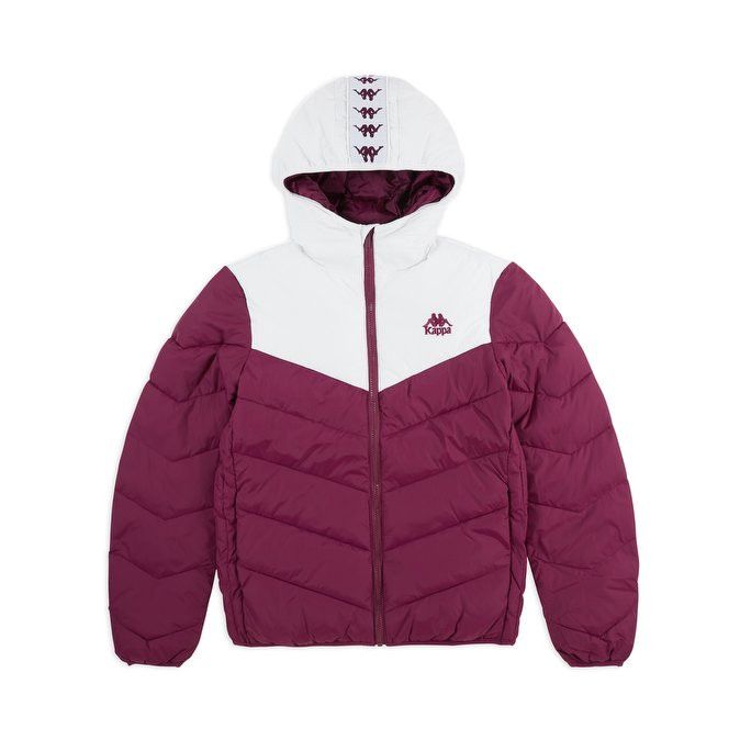 Kappa WHITE & PURPLE Kappa 222 Banda Puffer Jacket Puffa Jacket | Grailed