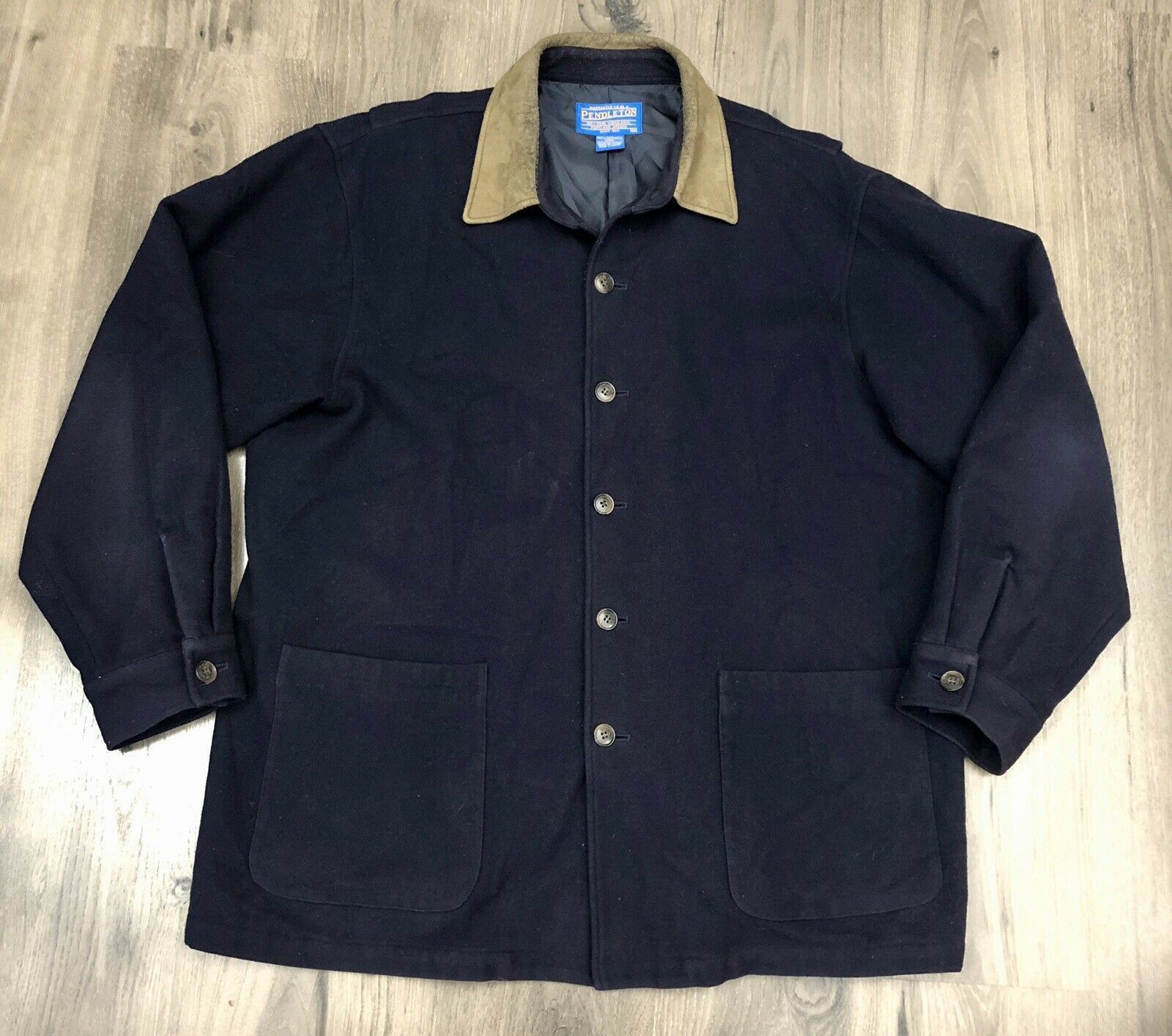 Pendleton Pendleton Wool Barn Chore Field Jacket Navy Blue | Grailed