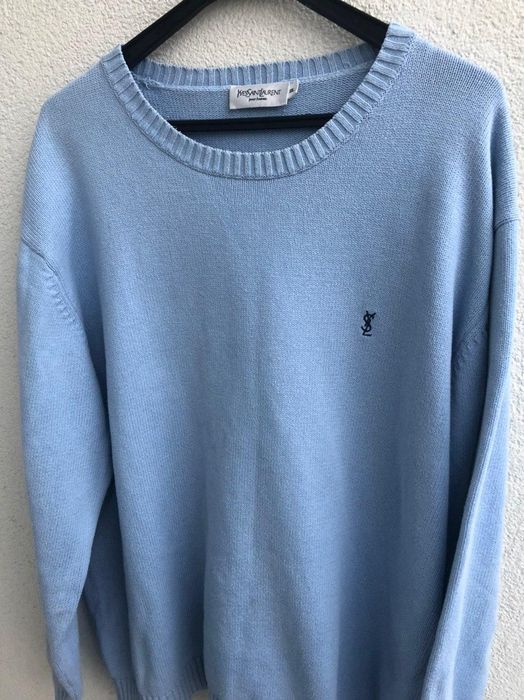 Yves Saint Laurent Last price🔥YSL knit sweater baby blue | Grailed