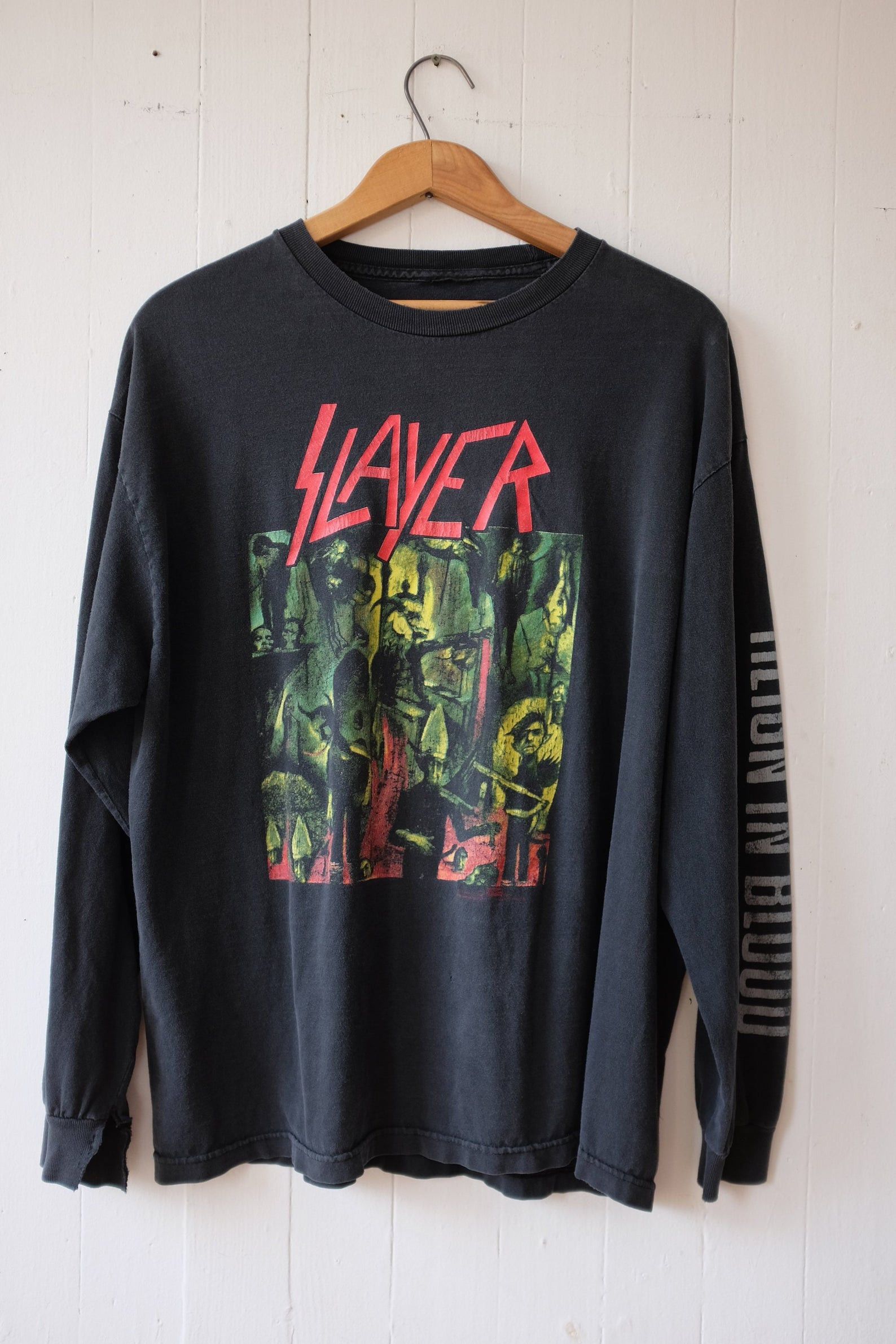 Band Tees × Slayer × Vintage Vintage Slayer Reign In Blood long sleeve ...