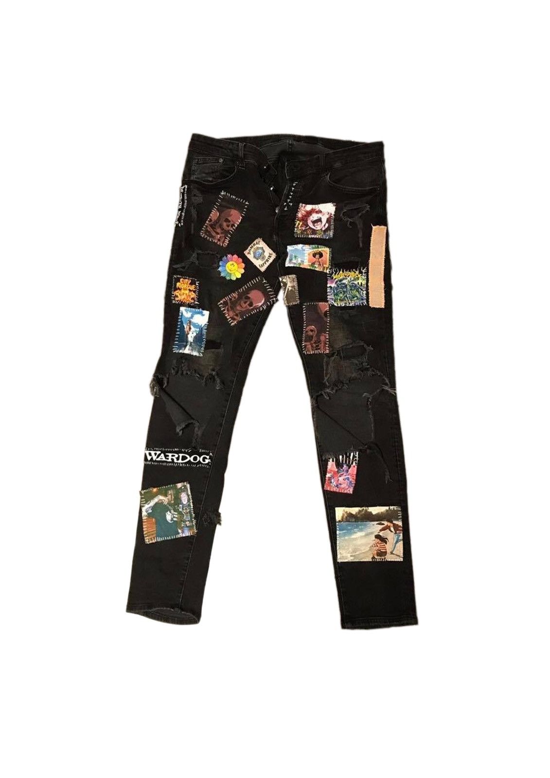 Custom Punk patch jeans custom made missing since thursday | Grailed