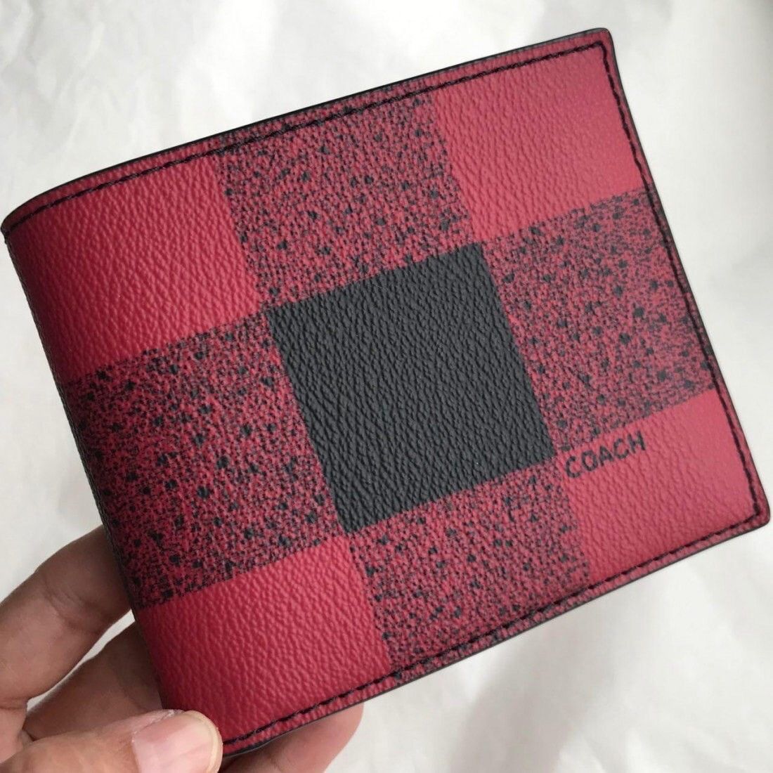 Vintage Coach Large Men Wallet Buffalo Check Red | Grailed