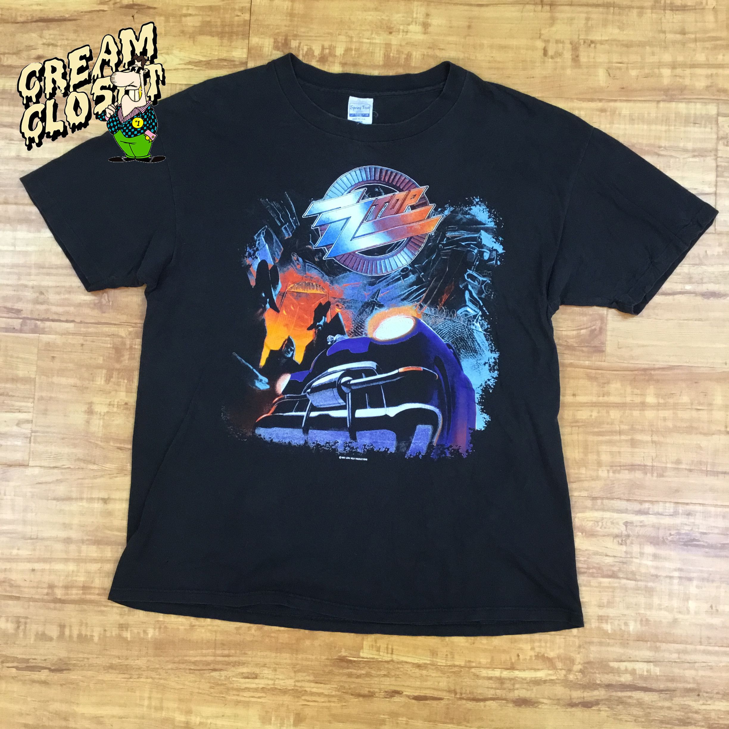 Vintage 1990 ZZ TOP RECYCLER WORLD TOUR ROCK BAND SINGLE STITCH TEE ...