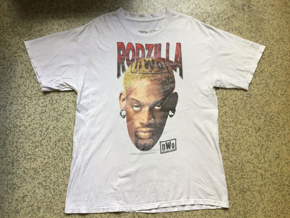 Vintage VINTAGE DENNIS RODMAN RODZILLA NWO 1998 T-SHIRT NWT | Grailed