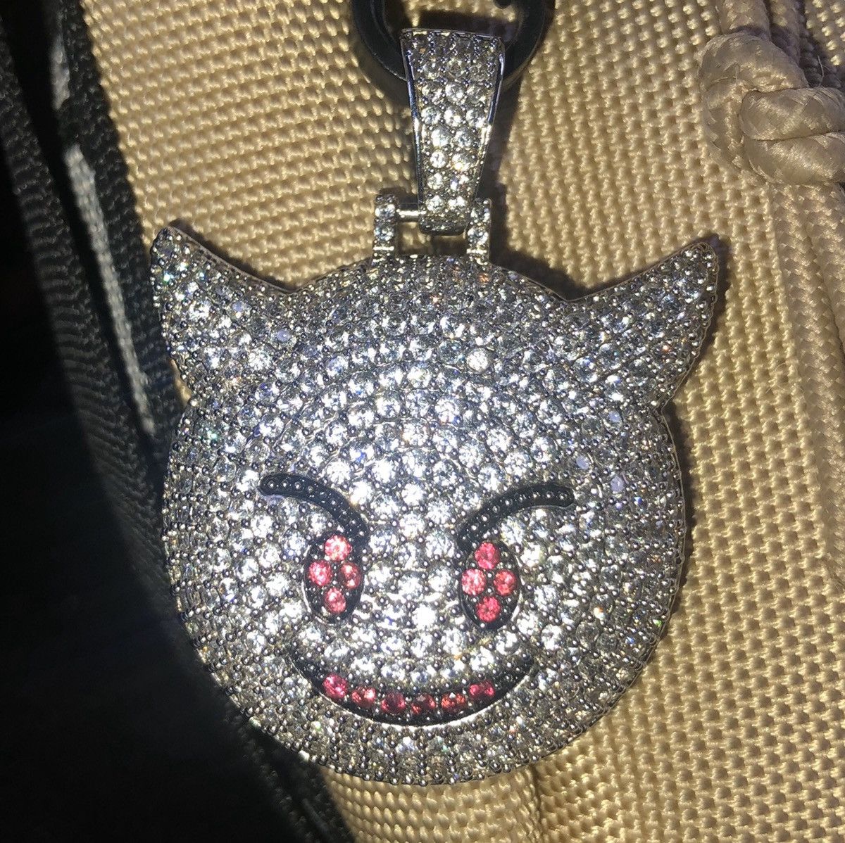 Custom Devil Emoji Pendant CZ Diamonds | Grailed